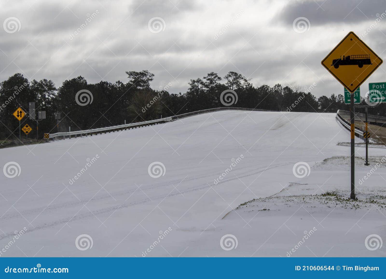 Highway 69 Overpass in Warren, Texas Iced Over Stock Photo - Image of ...