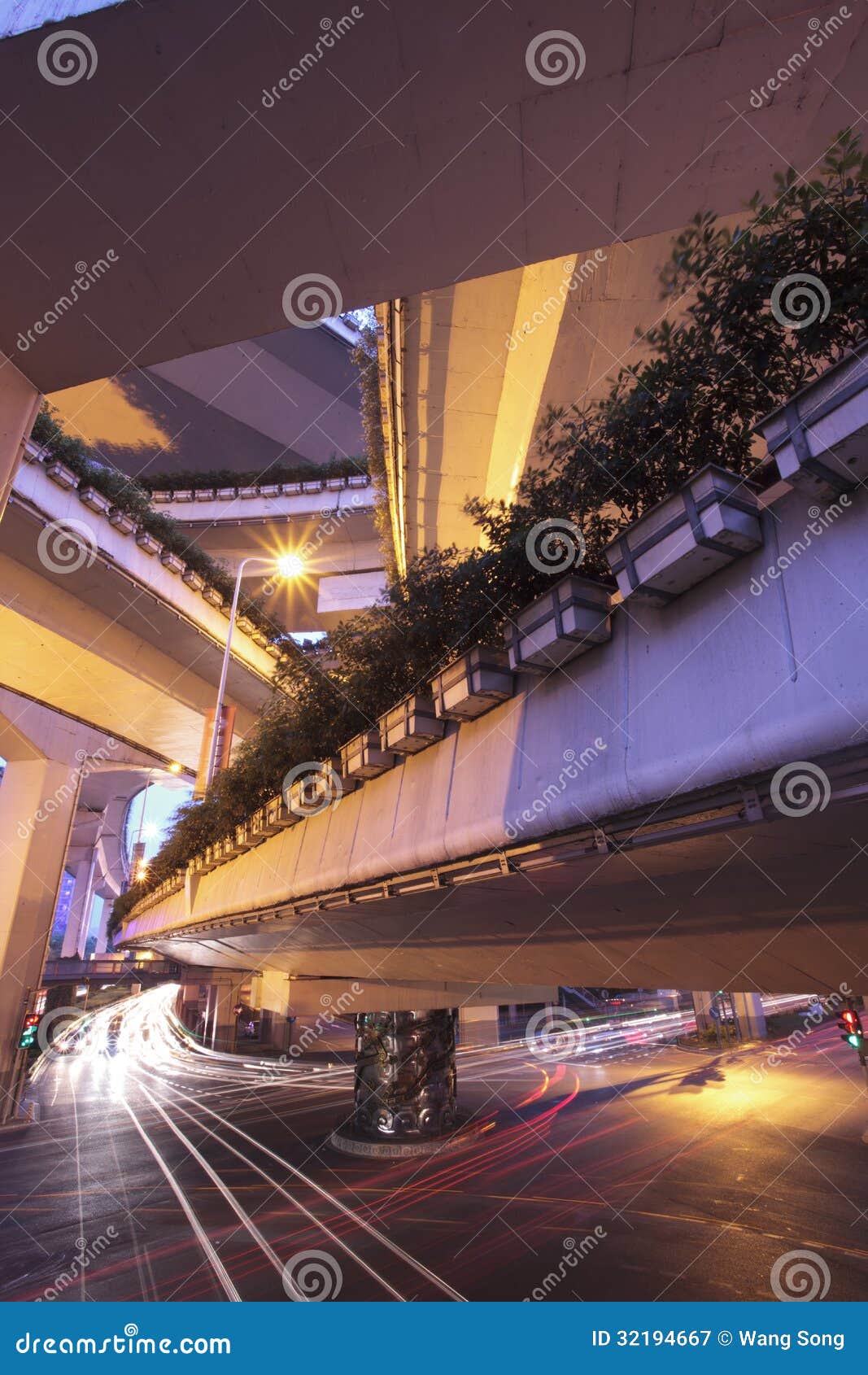 Highway overpasses night stock image. Image of exit, auto - 32194667