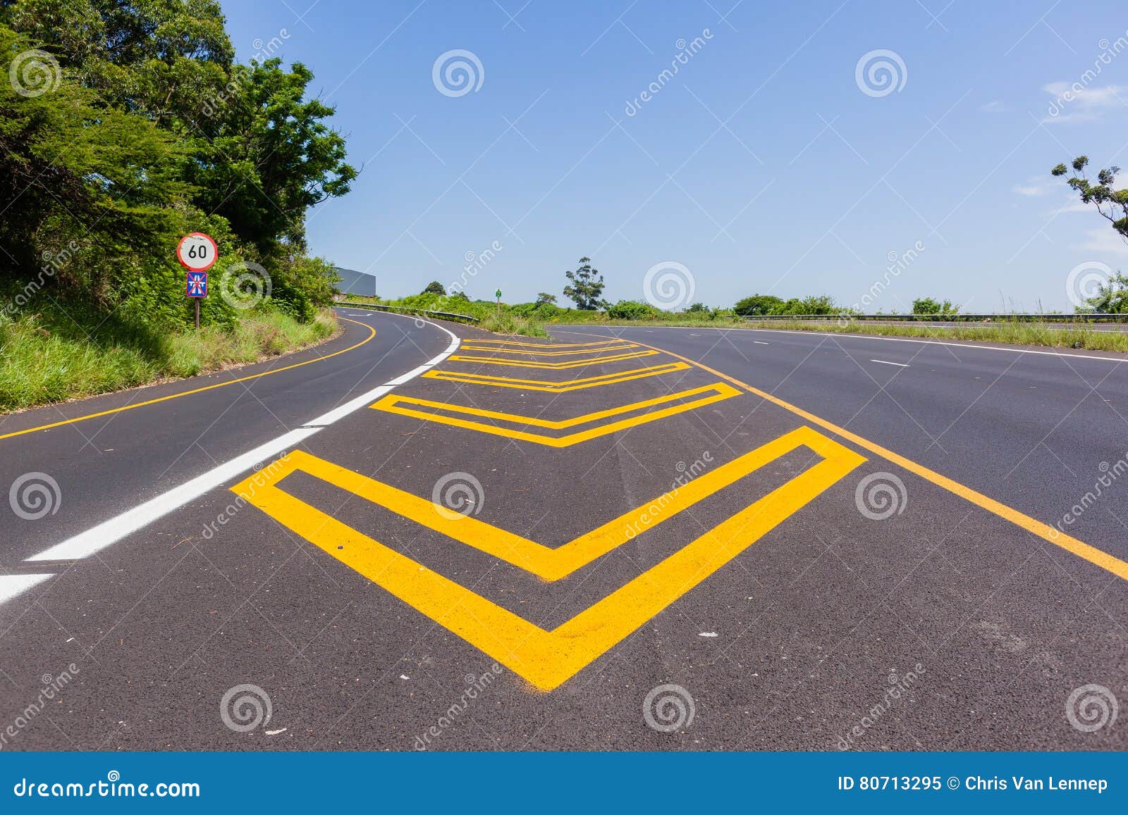 Highway Painted Exit Entry Lines Stock Image - Image of entry, lines ...