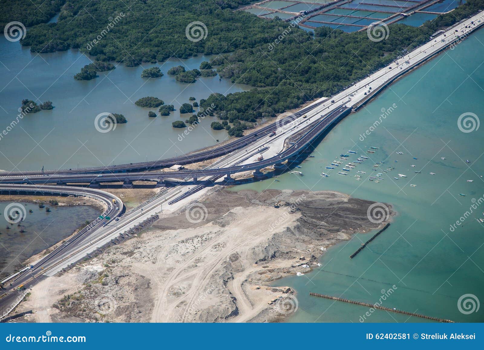 The Highway Passes through the Open Sea Stock Image - Image of ...