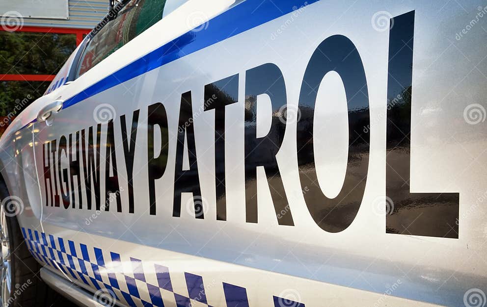 Highway patrol stock image. Image of street, text, white - 46106873