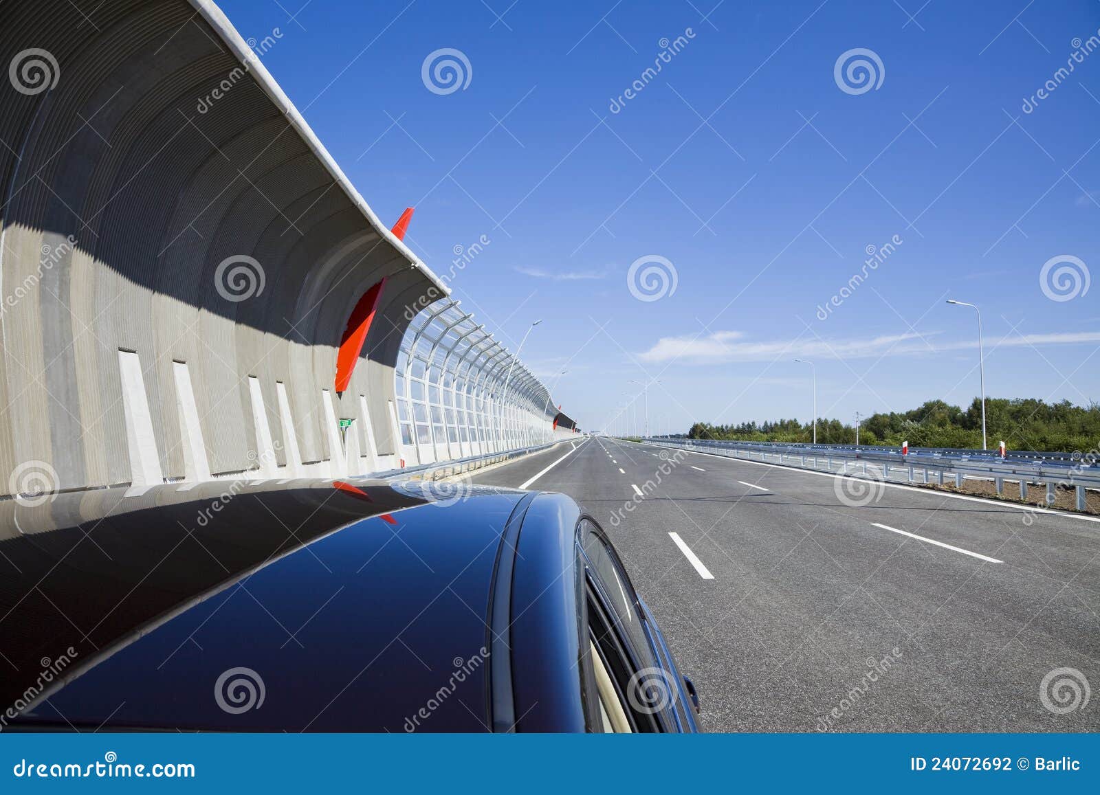 Highway with Protection Walls Stock Photo - Image of protection, empty ...