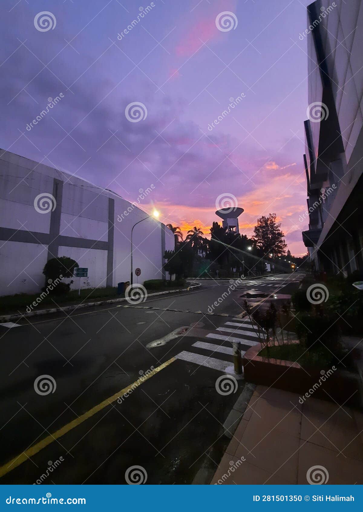 Highway with purple sky stock photo. Image of purple - 281501350