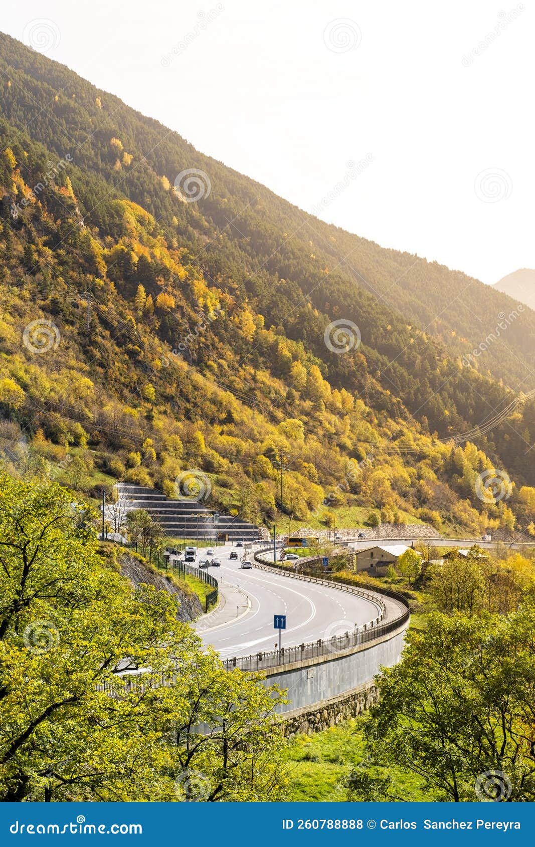Highway in the Pyrenees in Andorra Stock Photo - Image of outdoor ...