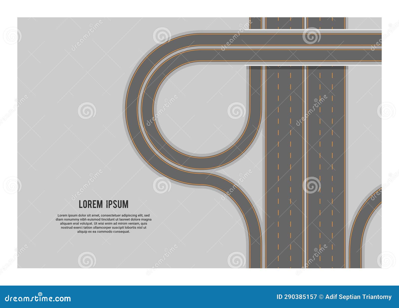 Highway Road with Bridge. Simple Flat Illustration. Top View. Stock ...