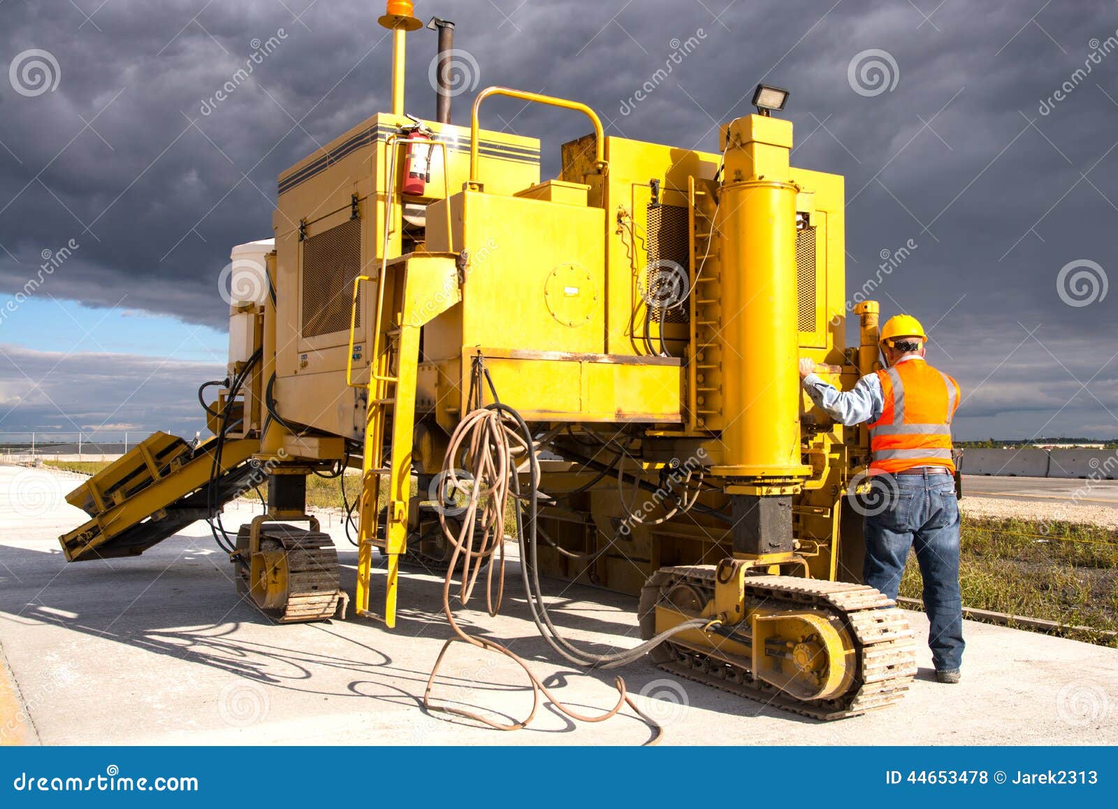 Highway road construction stock photo. Image of machinery - 44653478