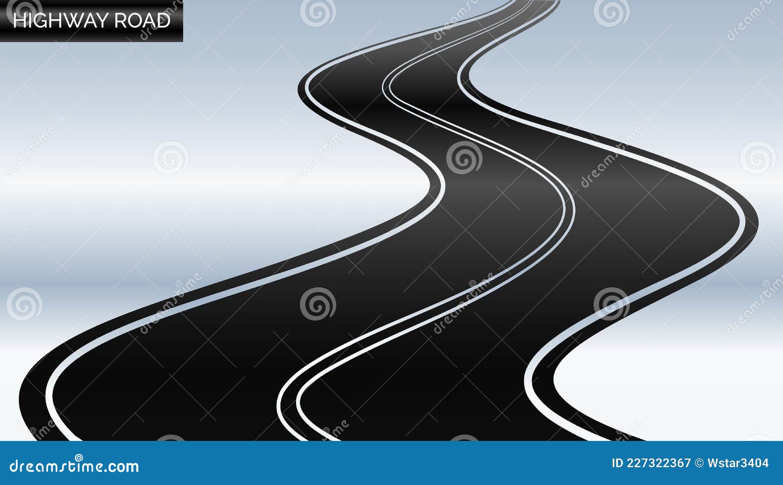 Highway Road in Dark Grey and Silver Gradient Color. Vector ...