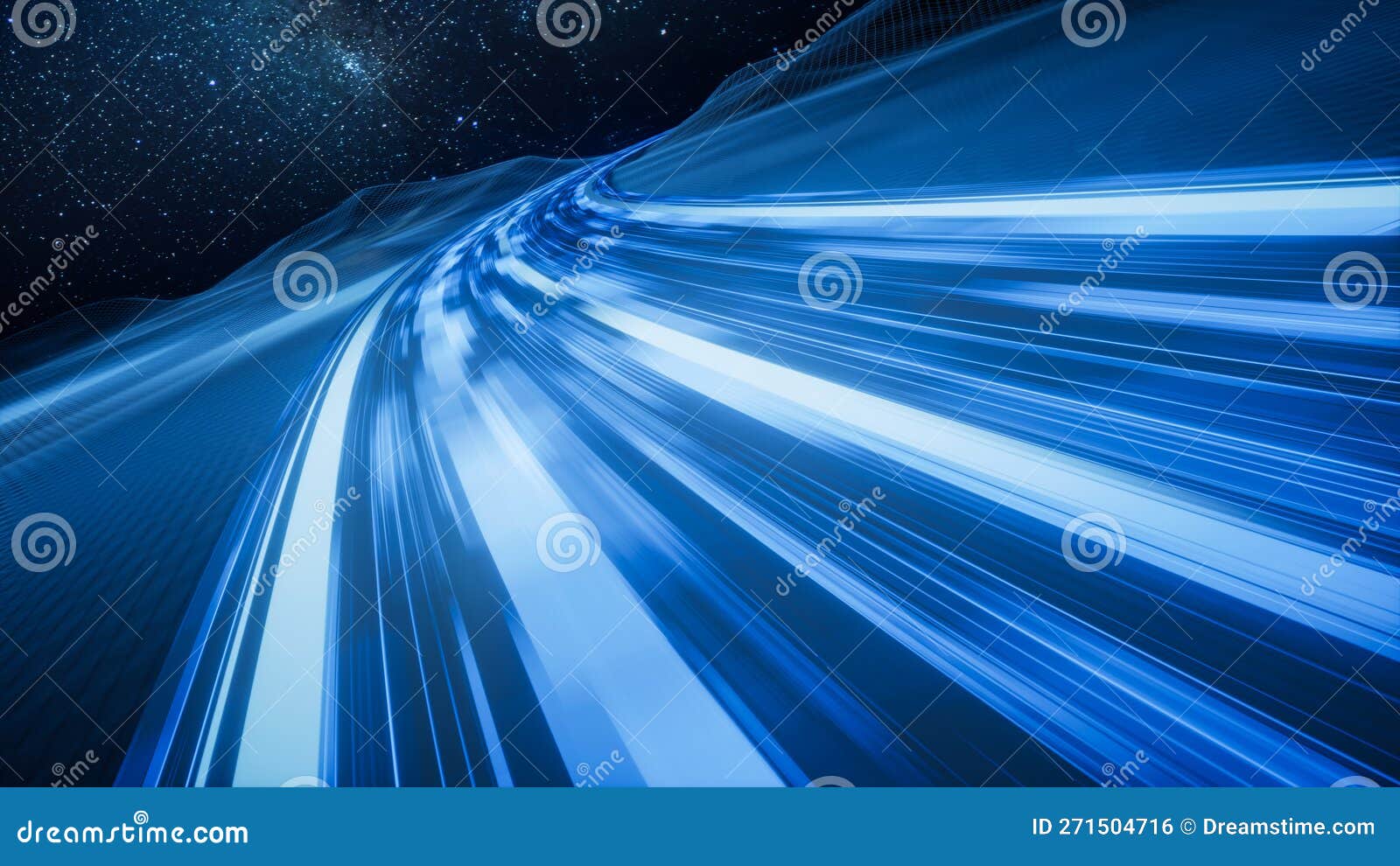 Highway Road with Digital Space Background, 3d Rendering Stock ...