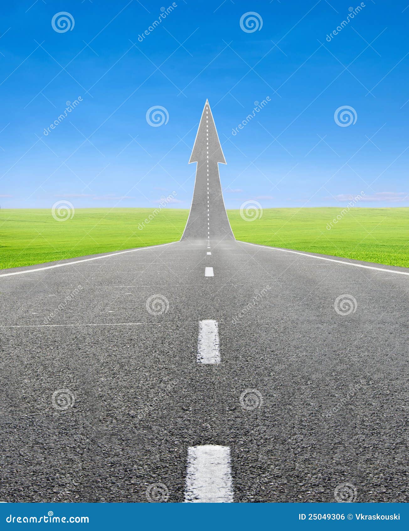 Highway Road Going Up As an Arrow Stock Photo - Image of lane, succeed ...
