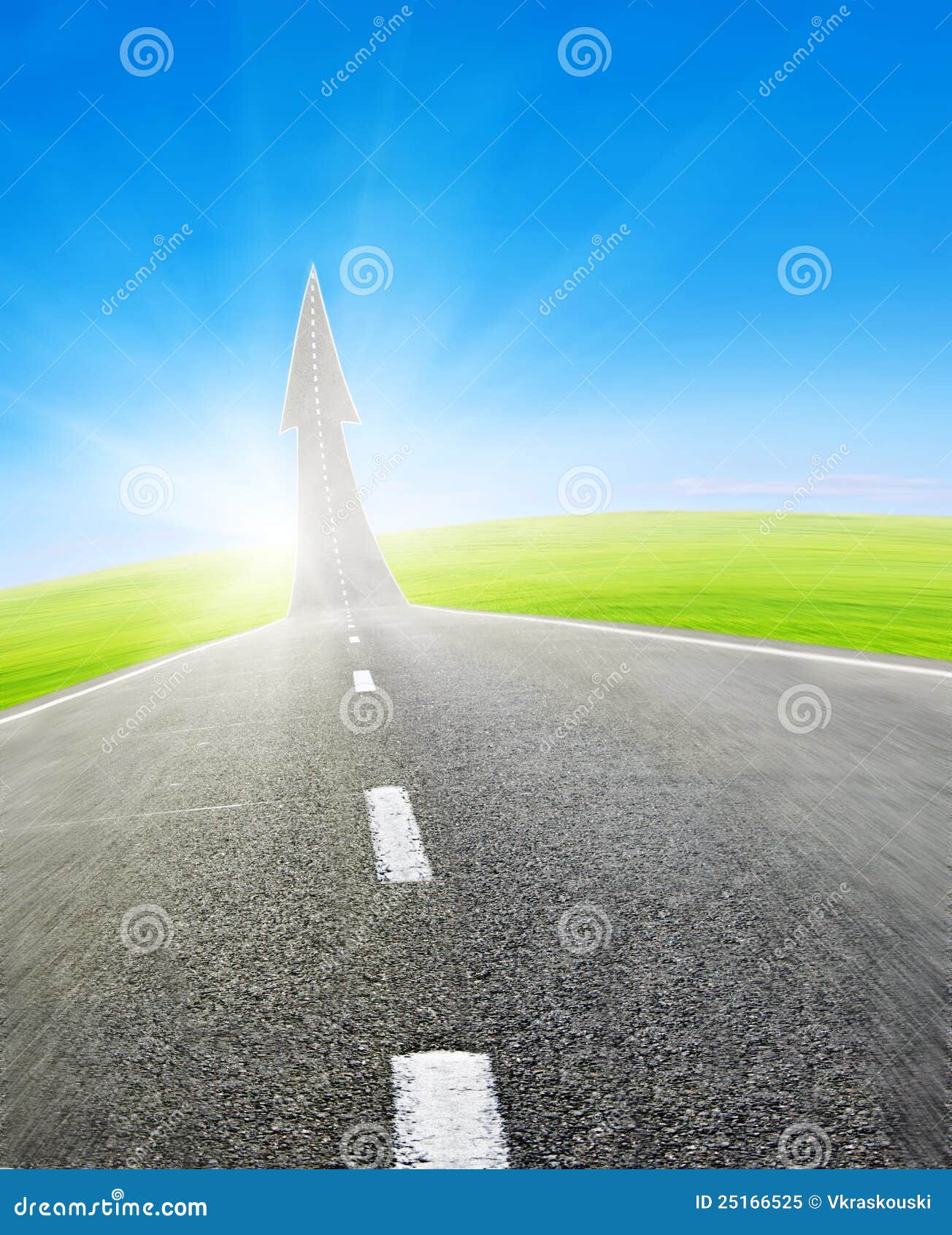 Highway Road Going Up As an Arrow Stock Image - Image of path, high ...