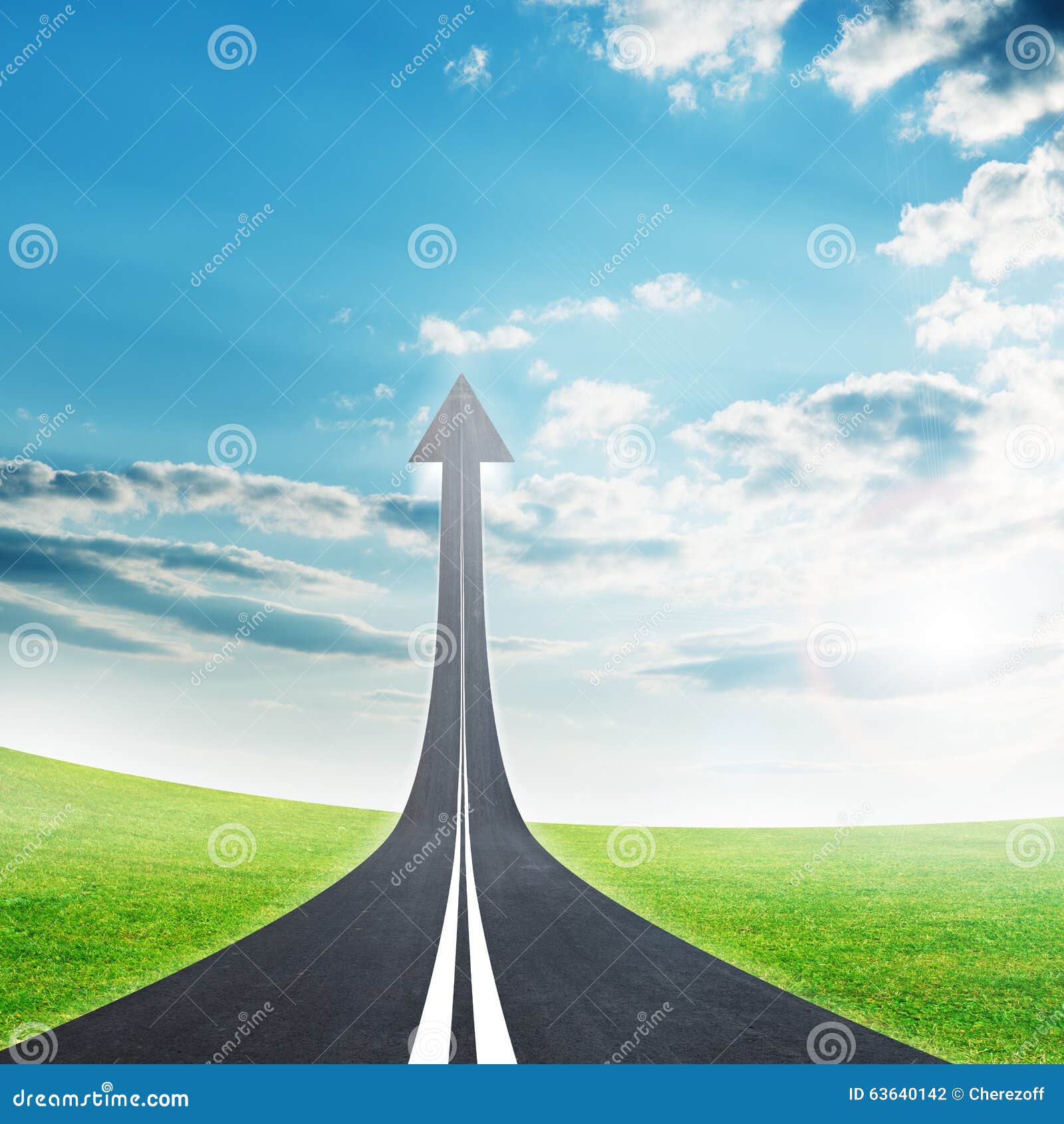 Highway Road Going Up As an Arrow Stock Illustration - Illustration of ...