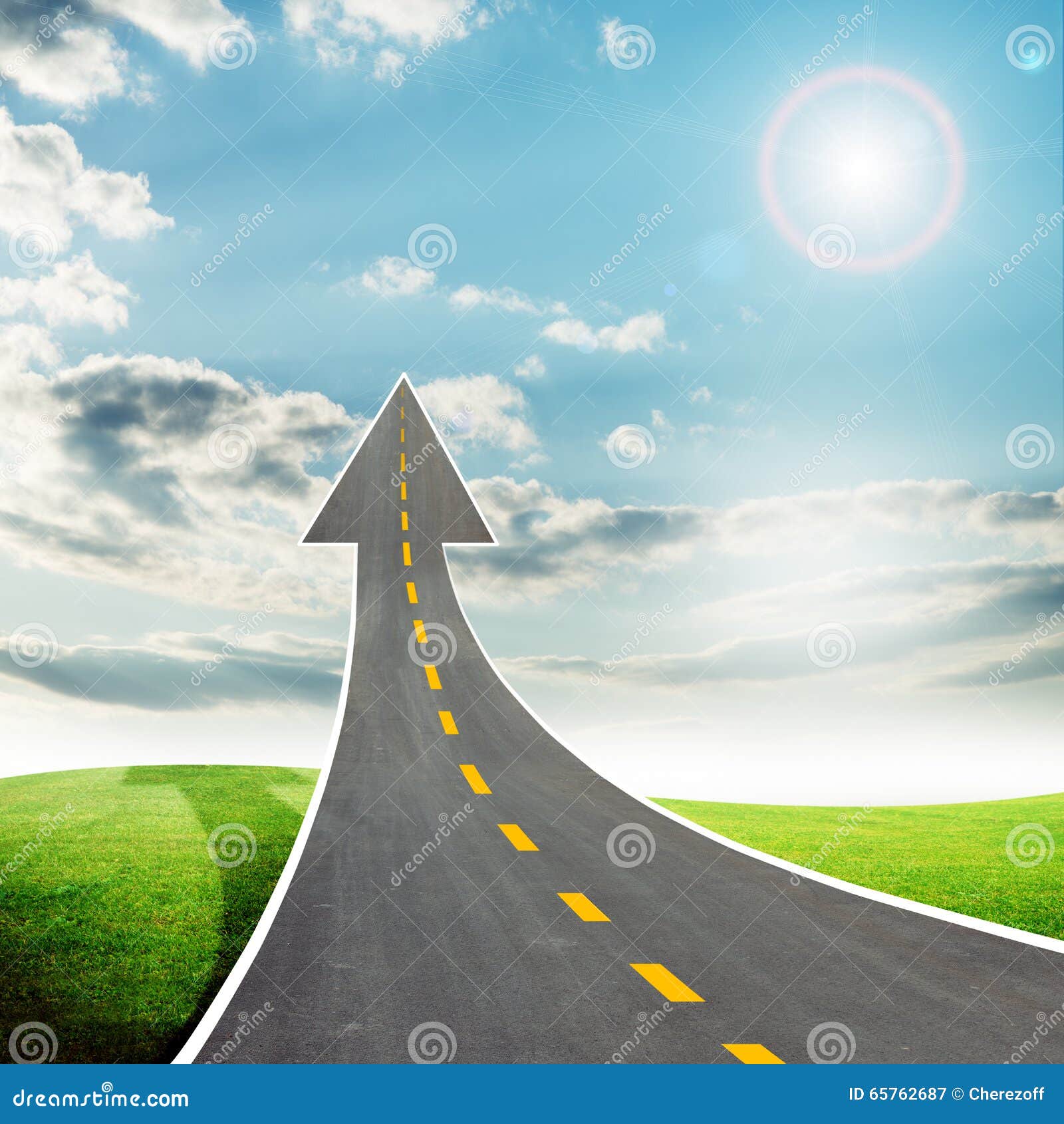 Highway Road Going Up Llike Arrow Stock Image - Image of arrow, concept ...