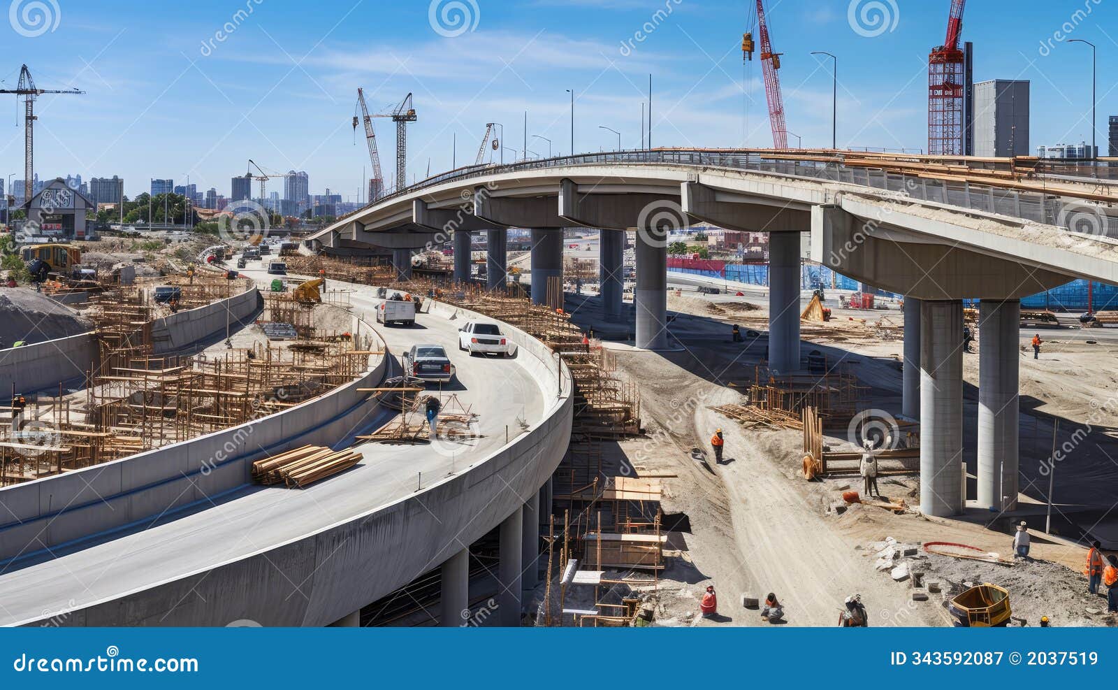 Highway road interchange stock illustration. Illustration of ...