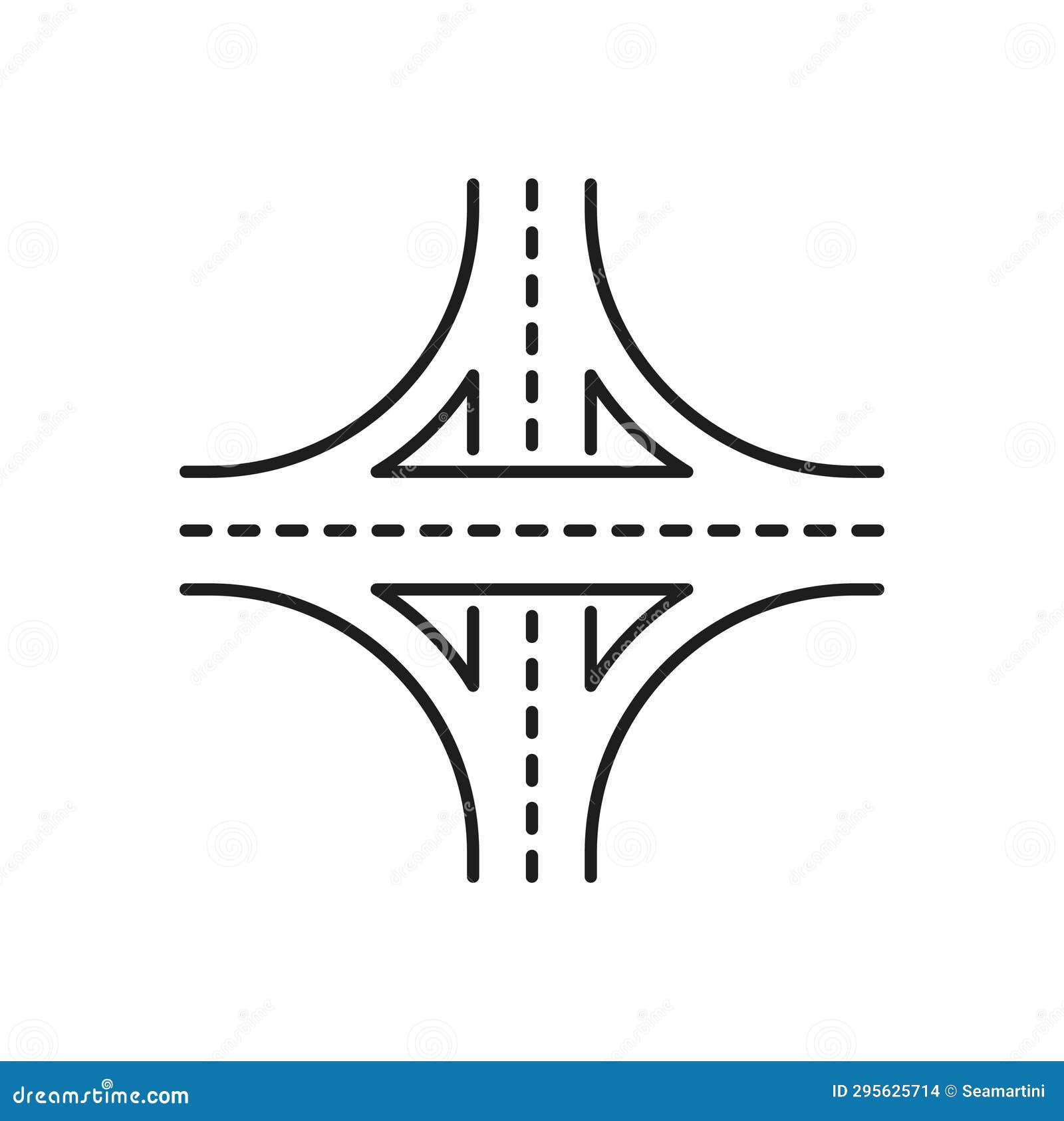 Highway Road Line Icon, Interchange Crossroad Stock Vector ...