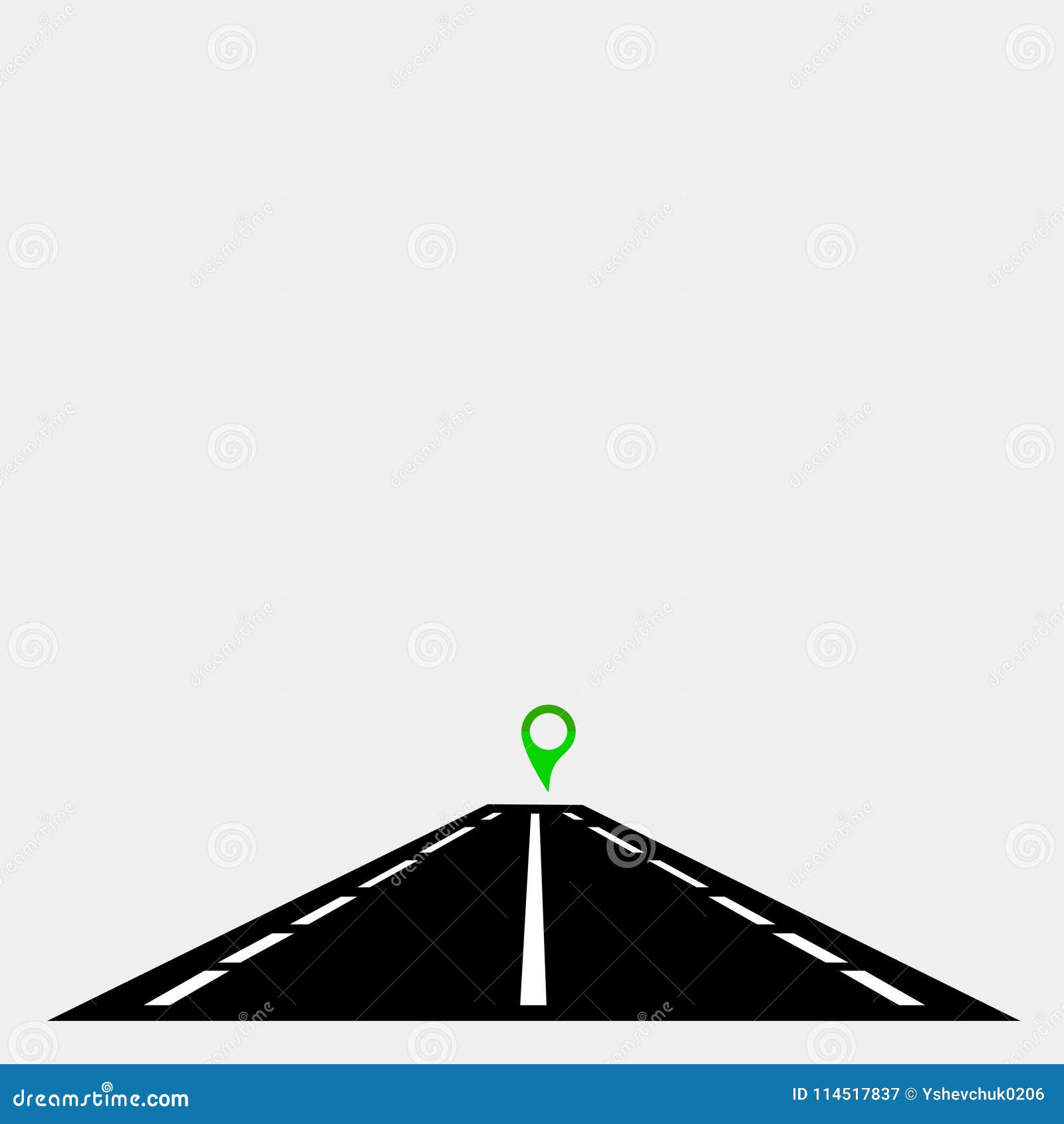 Highway Road with Map Pointer. Gray Background. Vector Illustration ...