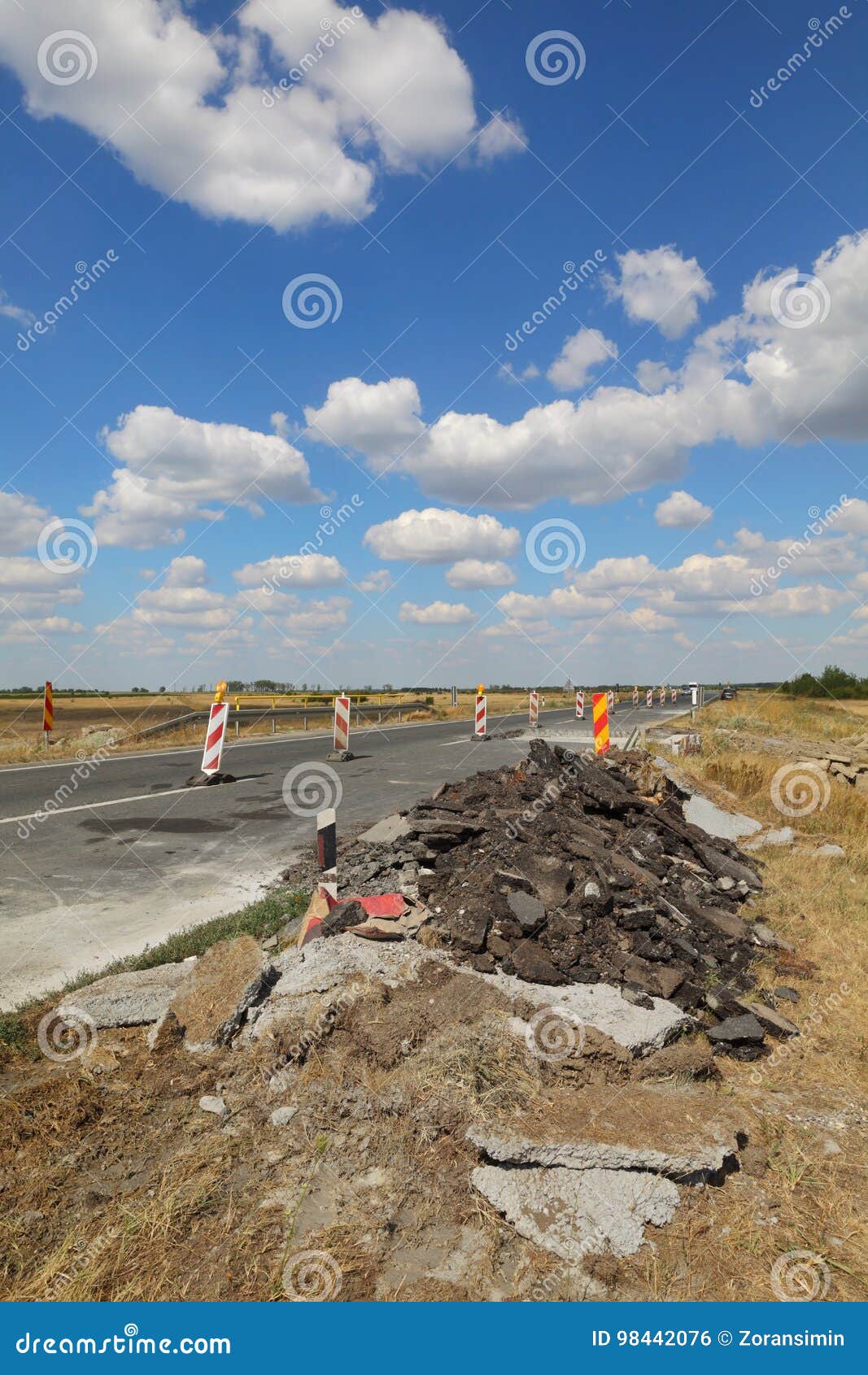 Highway or Road in Reconstruction Stock Photo - Image of heap, pavement ...