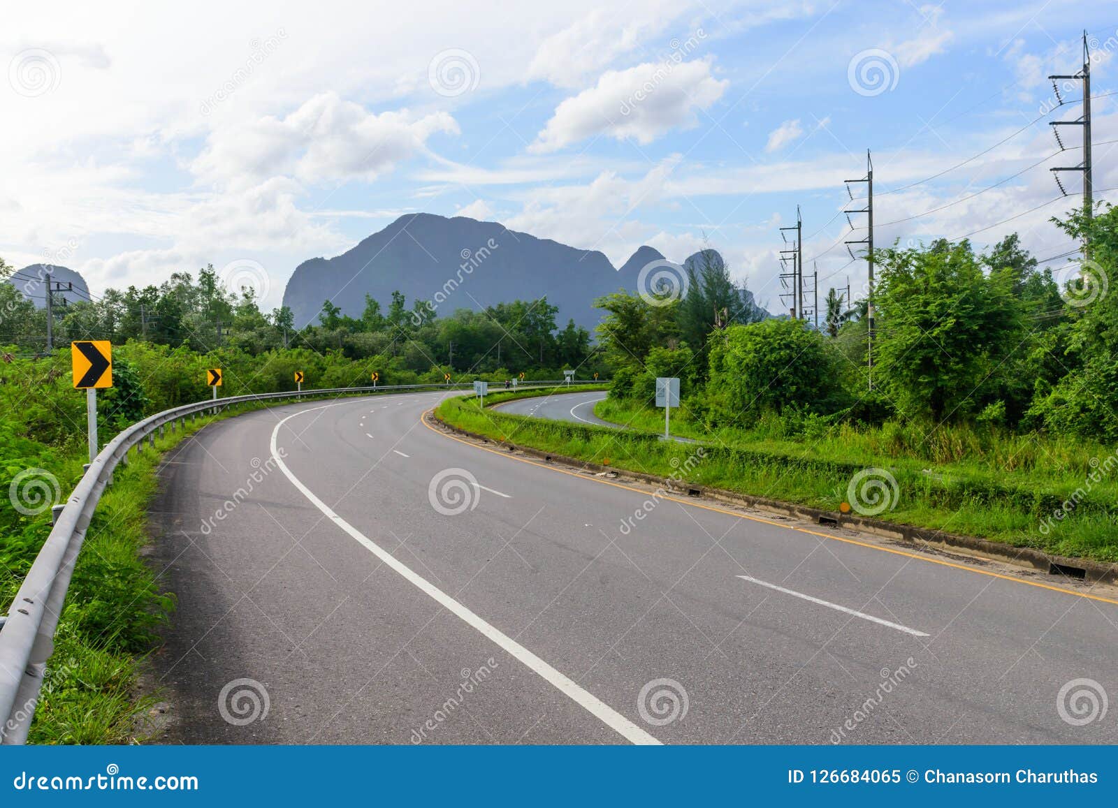 Highway, Road Route, Guide Post Stock Image - Image of fall, blue ...
