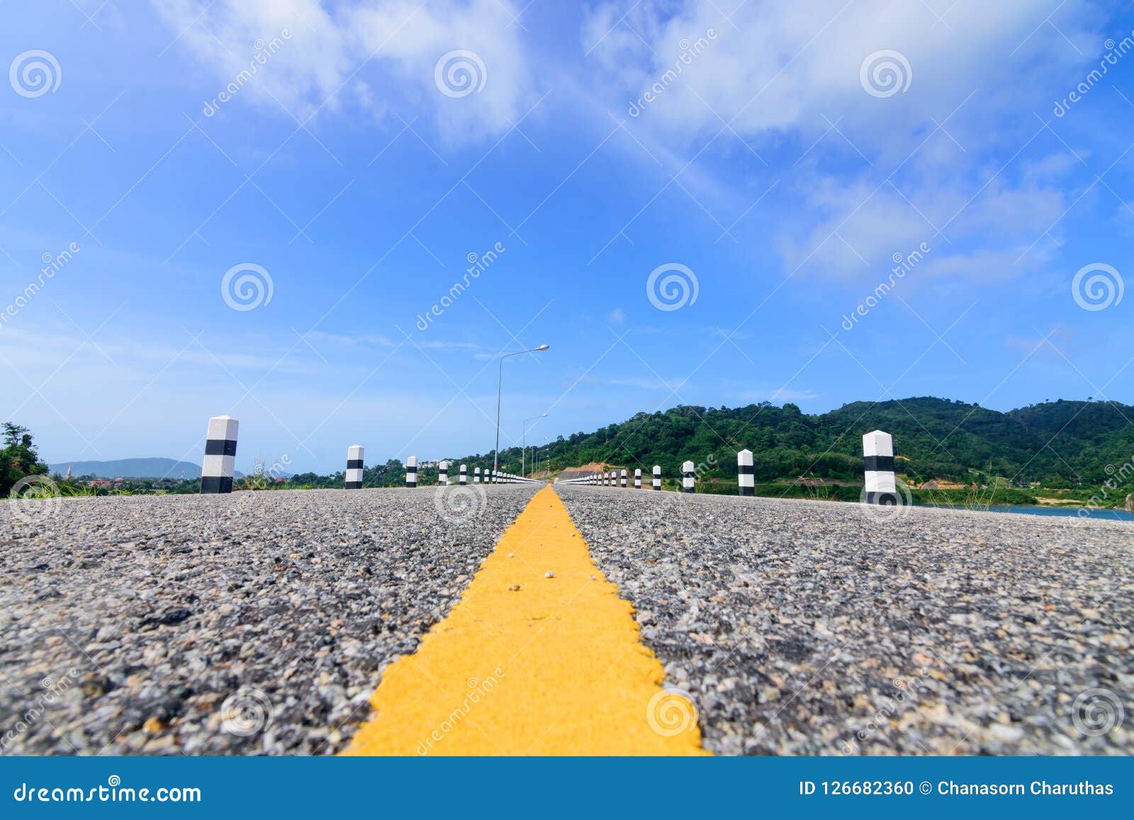 Highway, Road Route, White Lines, Guide Post Stock Photo - Image of ...