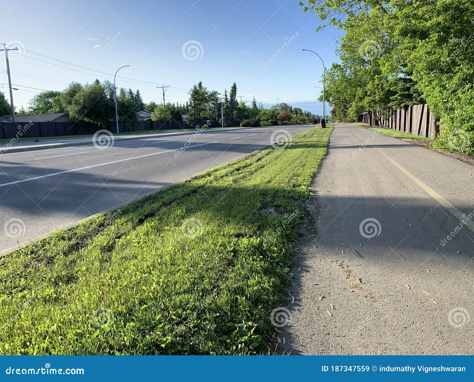 Highway Road & Sidewalk Stock Image - Image of neighbourhood, plant ...