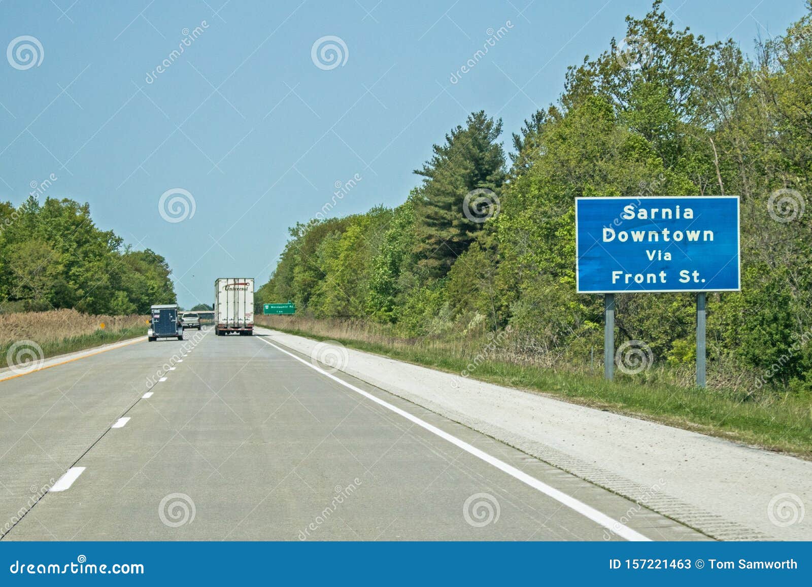 Highway 402 Road Sign for Downtown Sarnia Stock Image - Image of canada ...