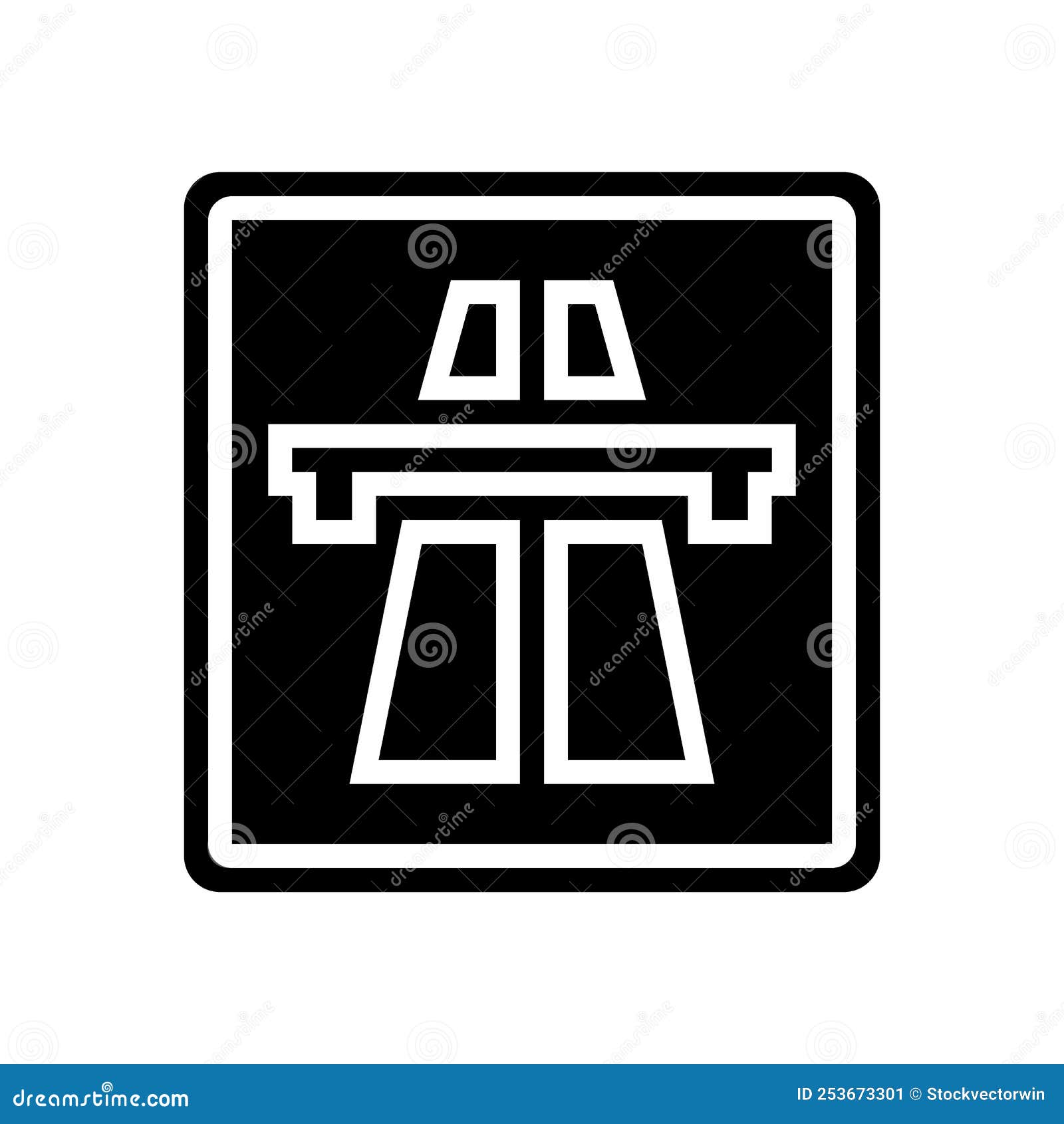 Highway Road Sign Glyph Icon Vector Illustration Stock Illustration ...