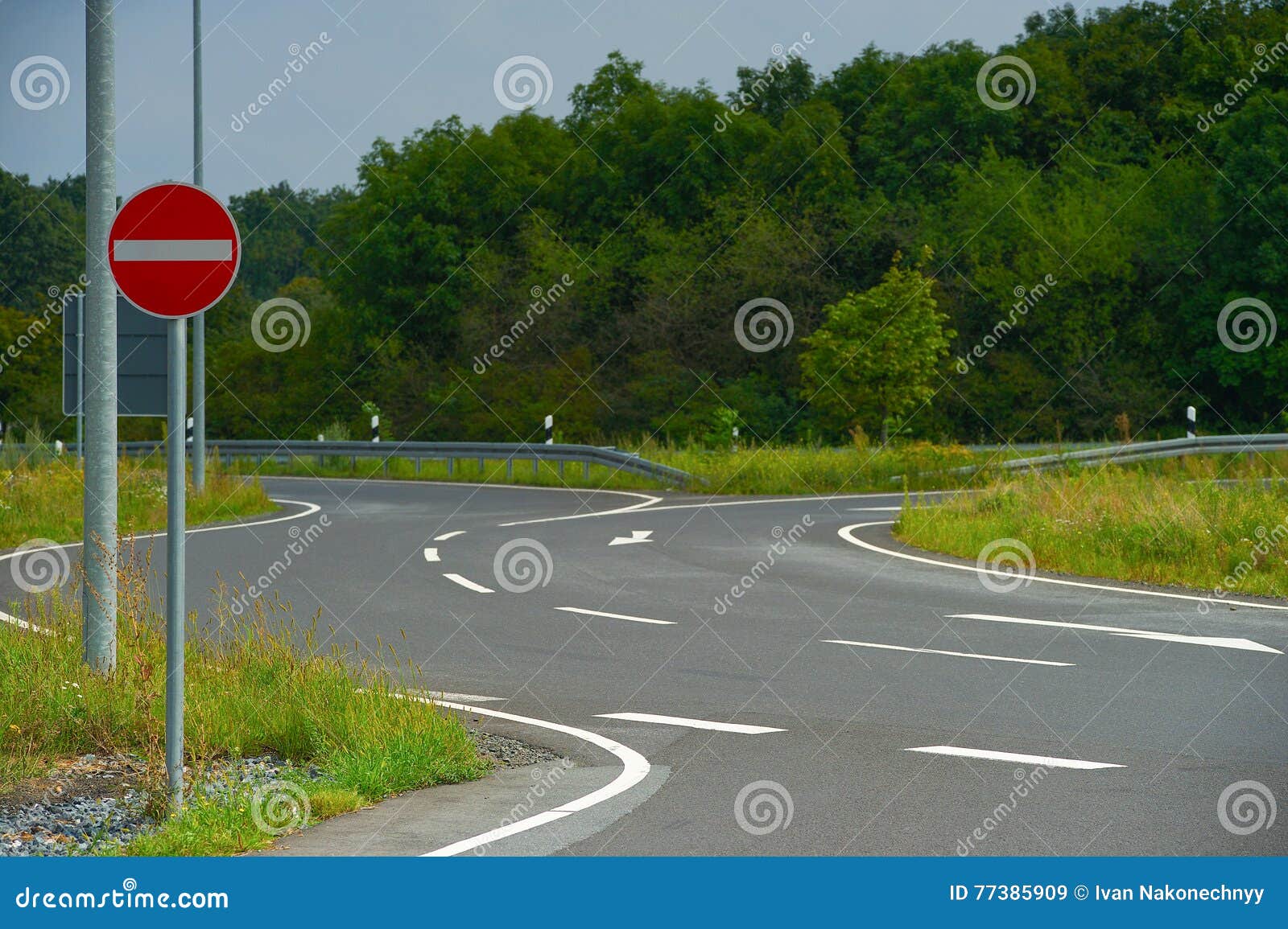 Highway and Road Sign "No Entry" Stock Image - Image of communication ...