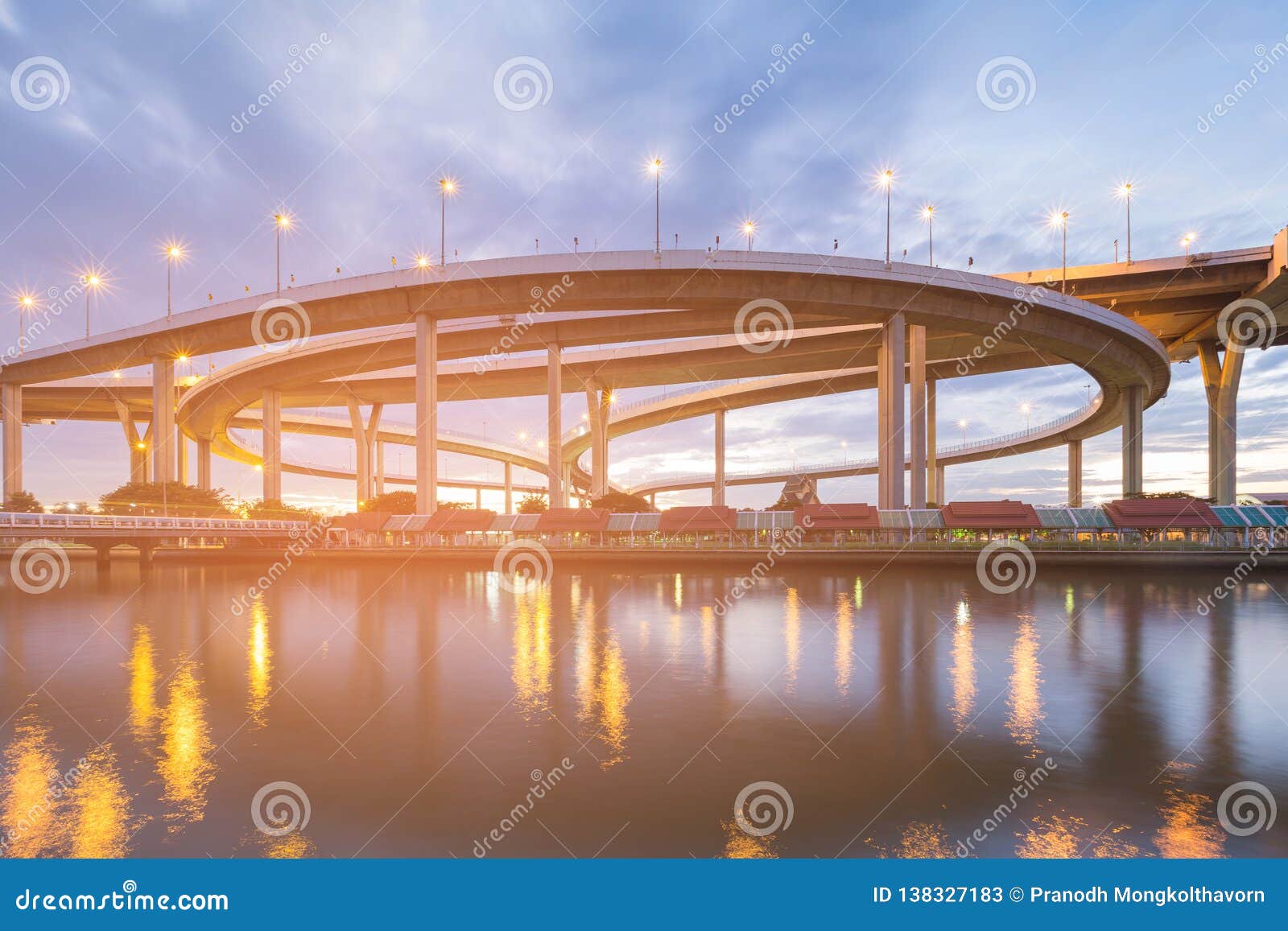 Highway Round Interconnection River Front Stock Image - Image of ...