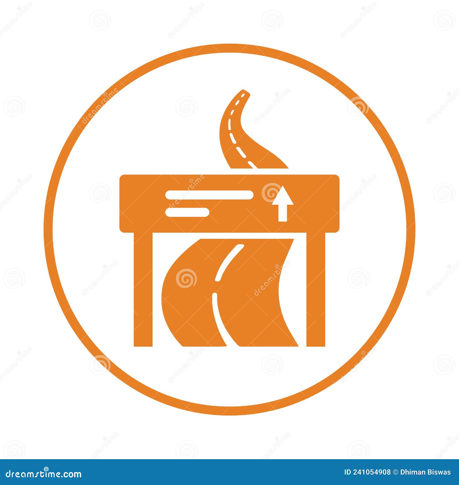 Highway Route Road Icon Orange Color Vector Eps Stock Illustration