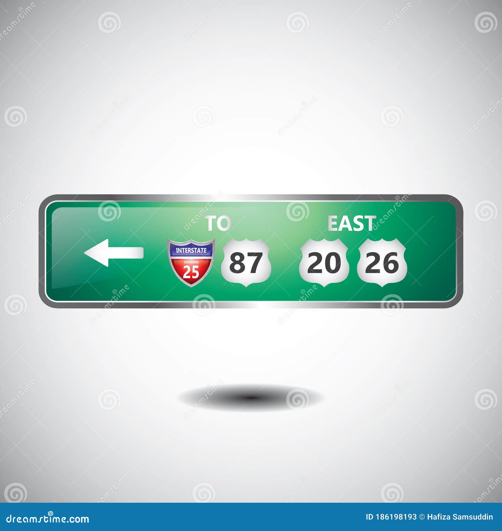 Highway Route Sign. Vector Illustration Decorative Design Stock Vector ...