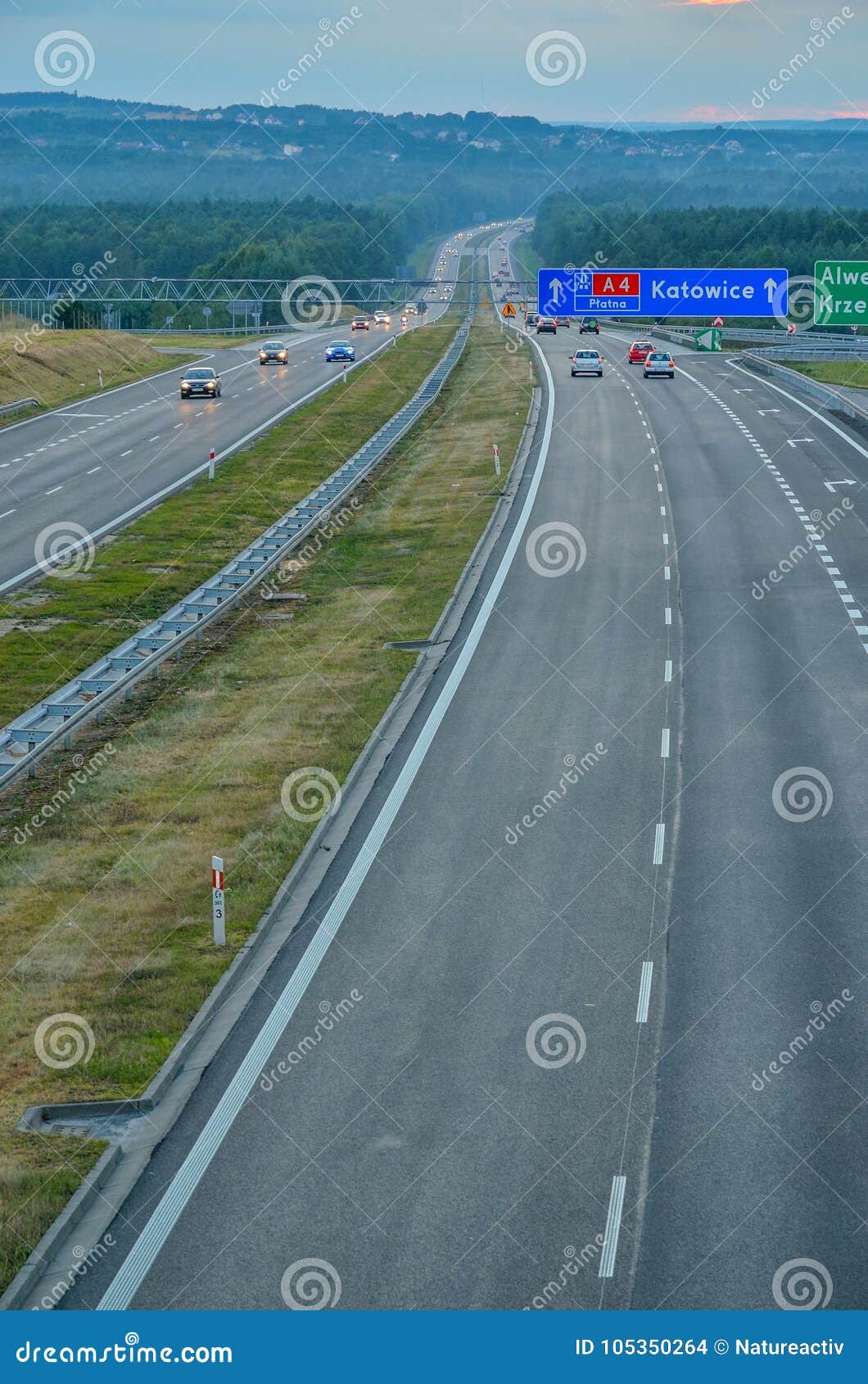 A4 Highway in Rudno, Poland. Editorial Stock Image - Image of lane ...