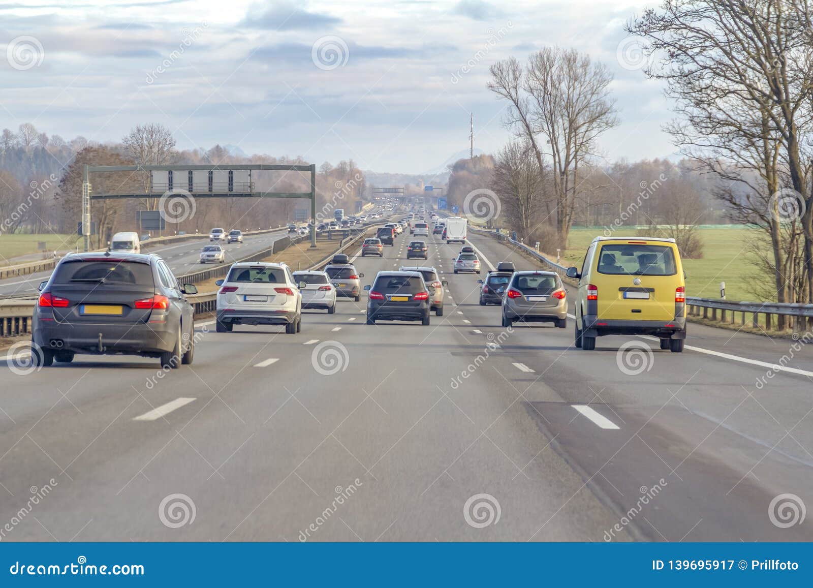 Highway scenery in Germany stock image. Image of highway - 139695917