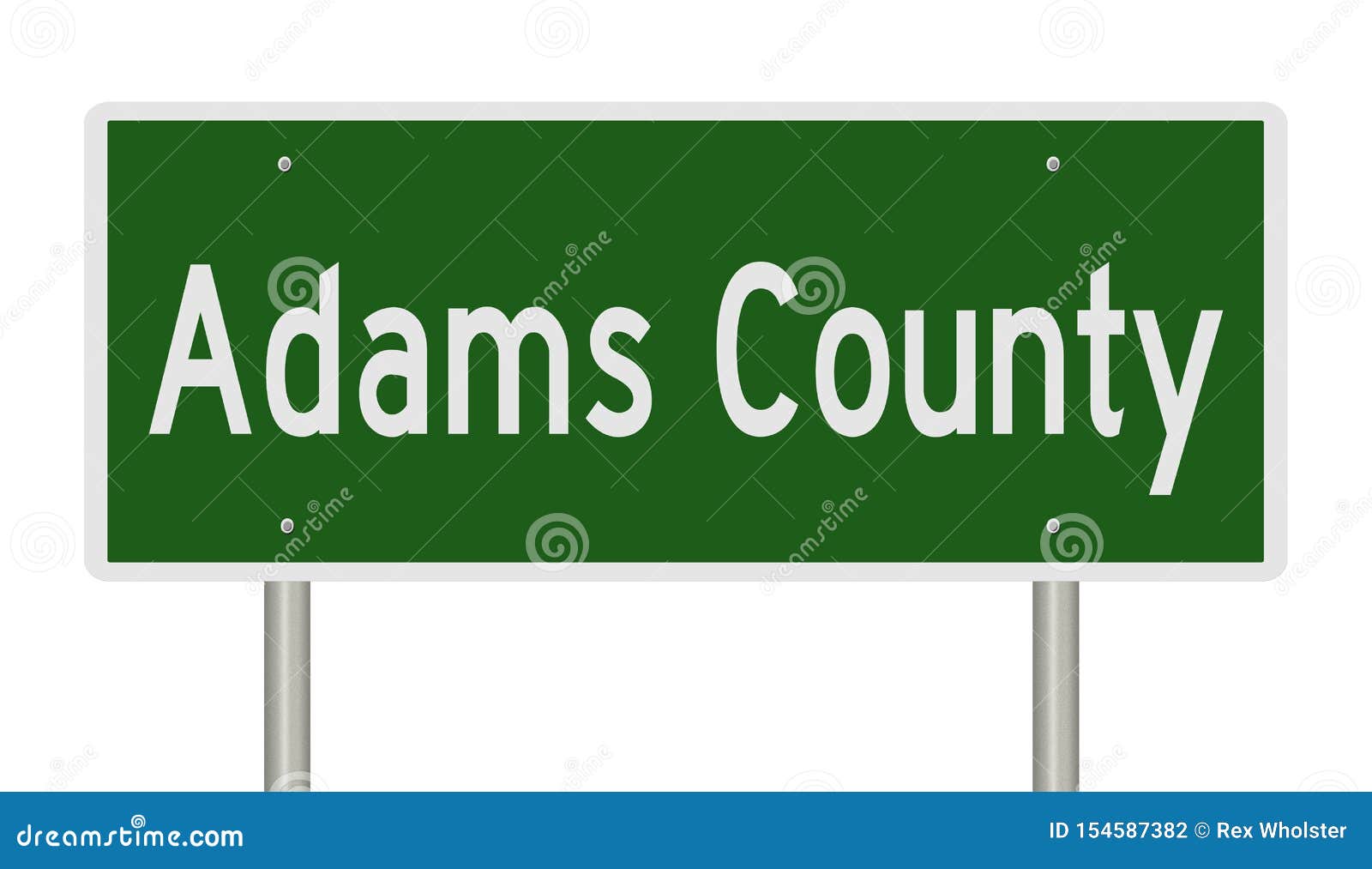 Highway Sign for Adams County Stock Illustration - Illustration of trip ...