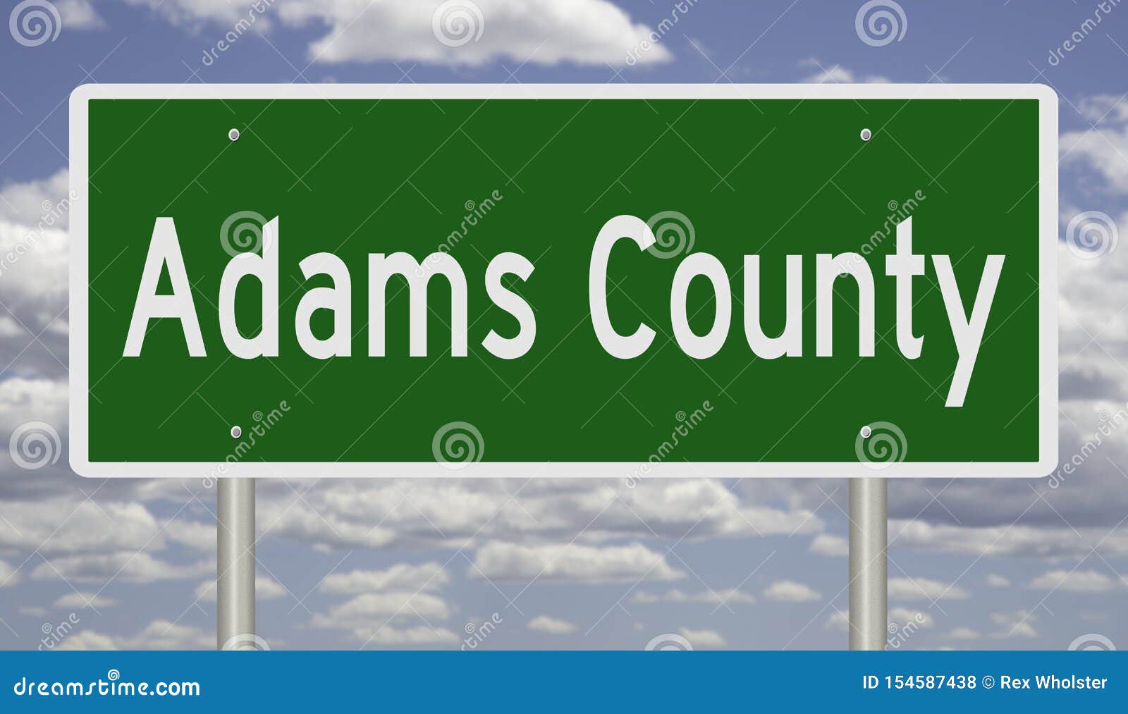 Highway Sign for Adams County Stock Illustration - Illustration of ...
