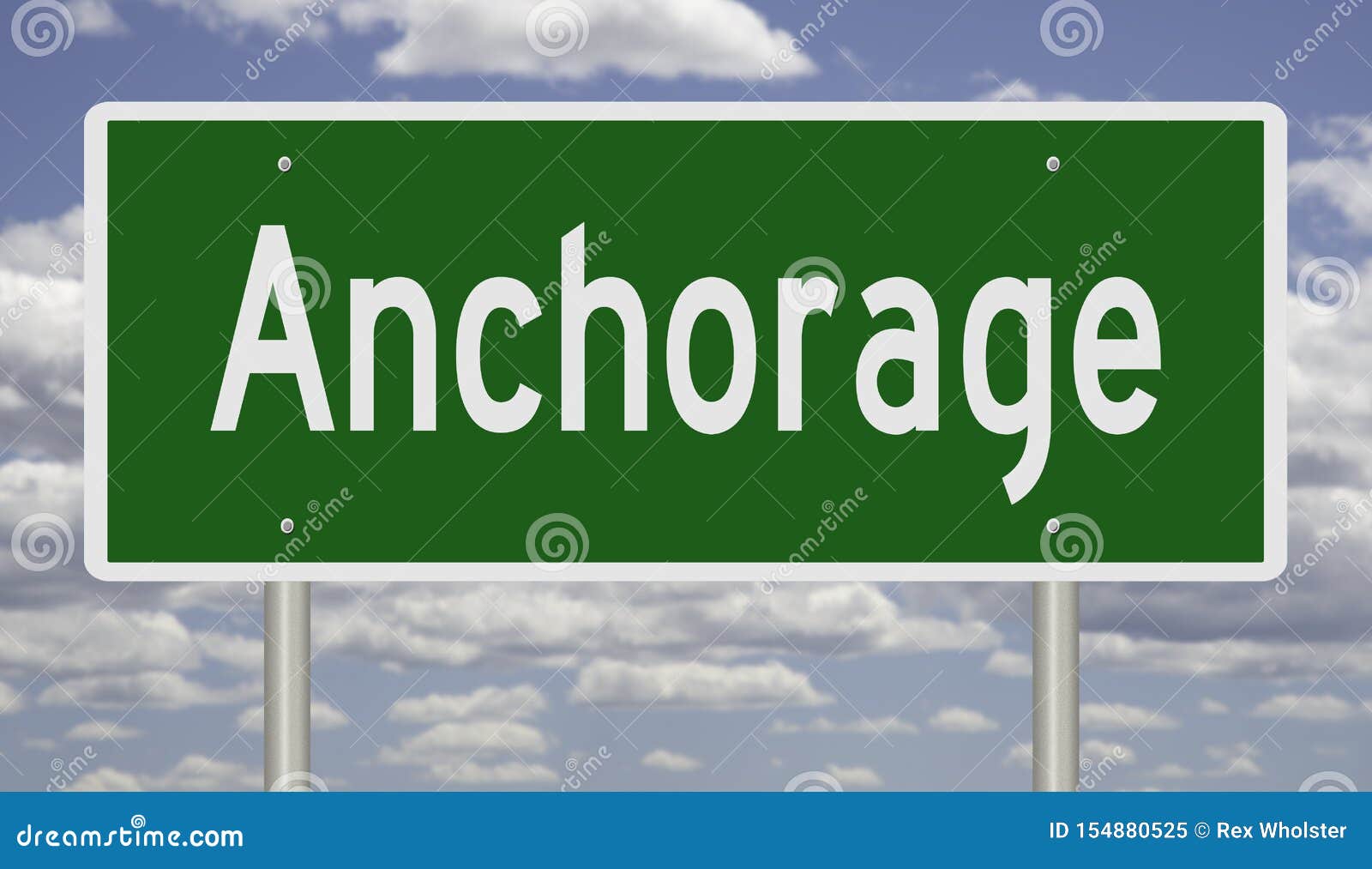 Highway Sign for Anchorage Alaska Stock Illustration - Illustration of ...