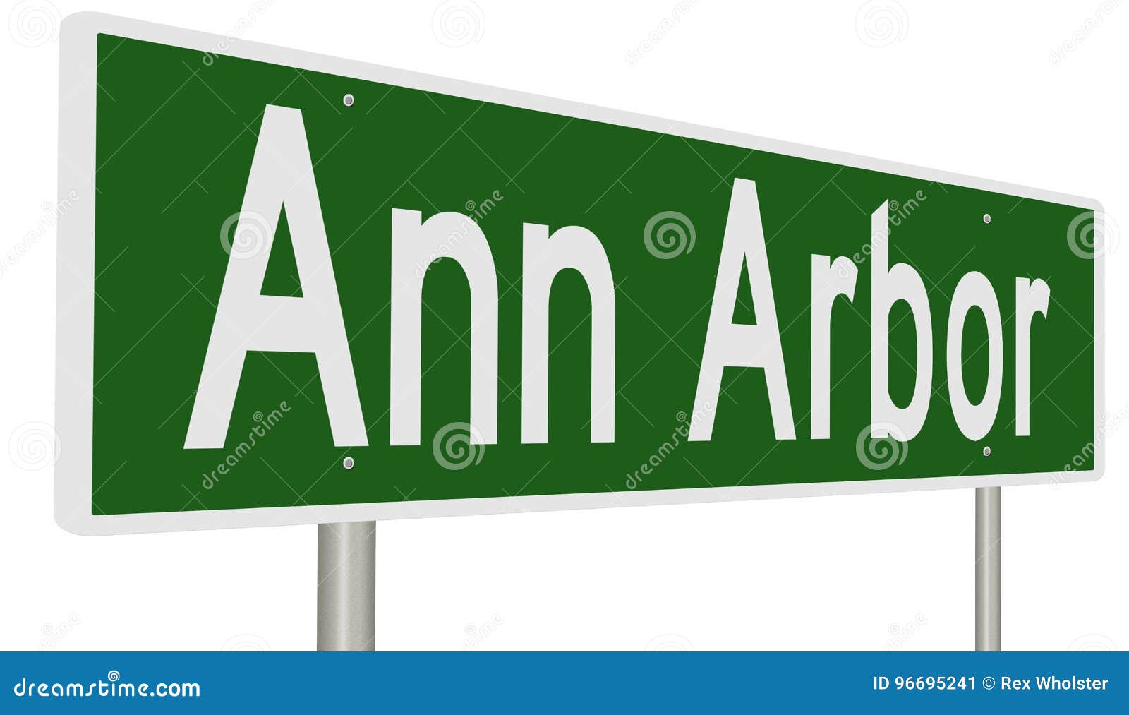 Highway Sign for Ann Arbor Michigan Stock Illustration - Illustration ...