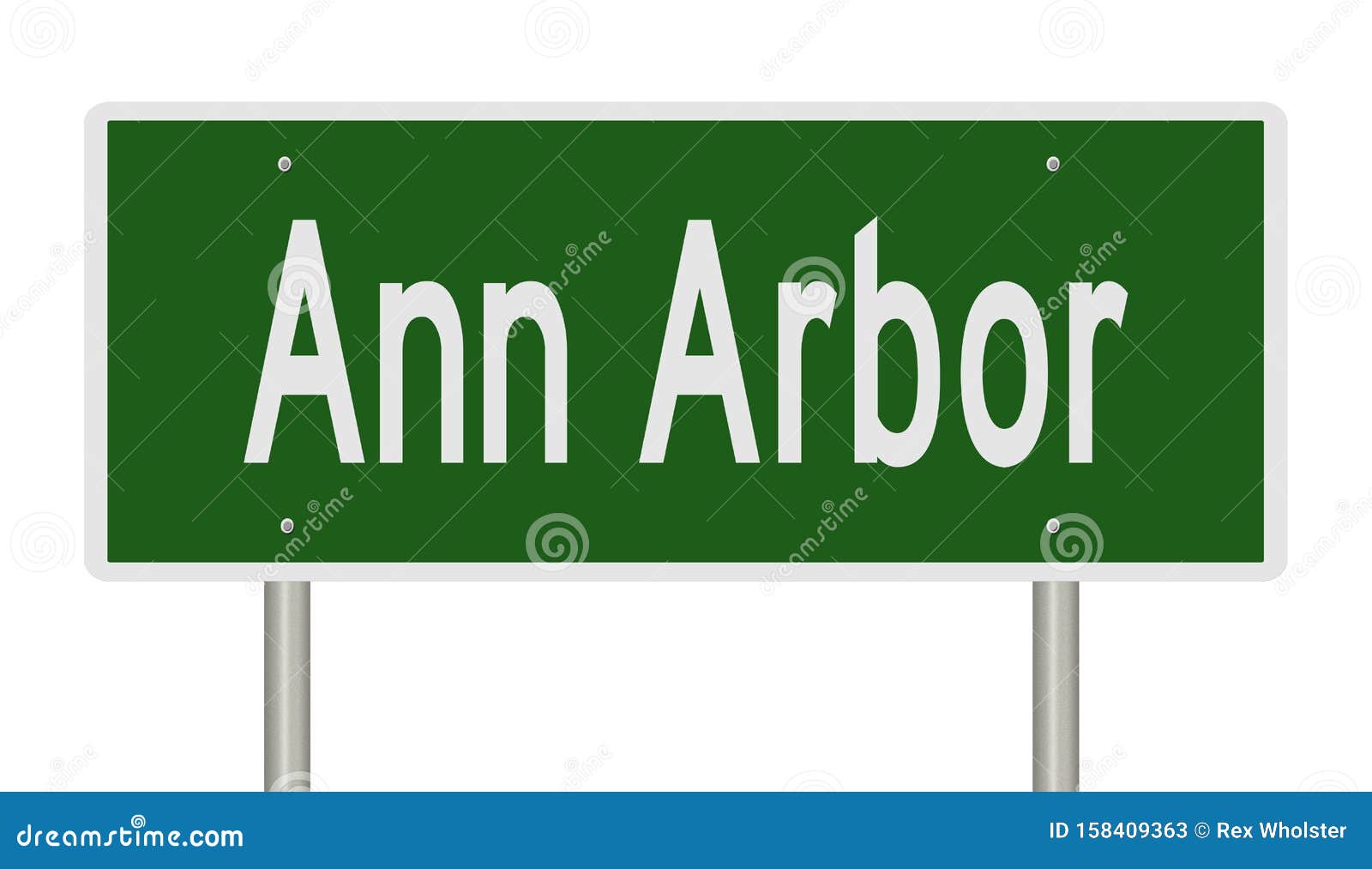 Highway Sign for Ann Arbor Michigan Stock Illustration - Illustration ...