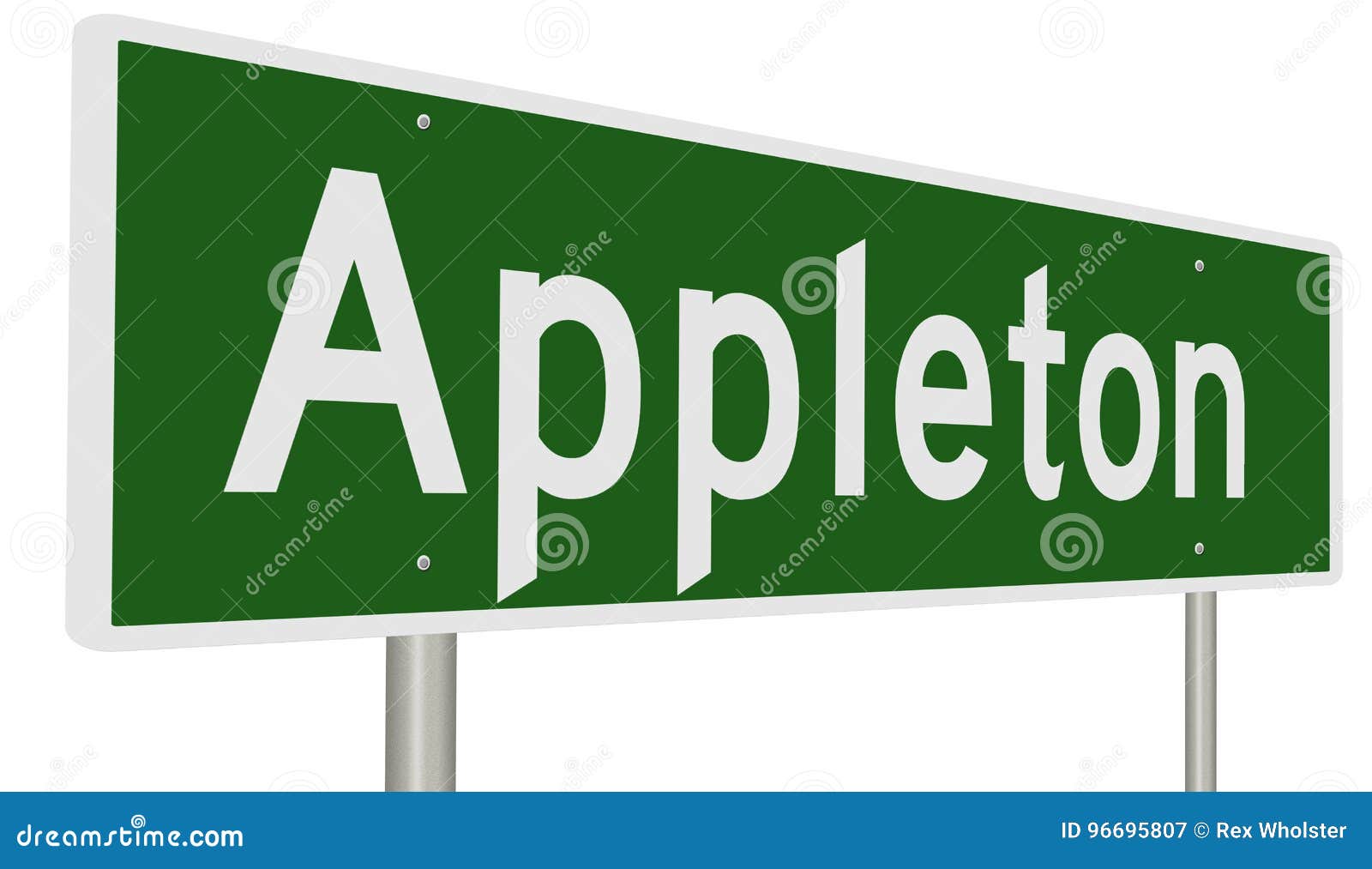 Highway Sign for Appleton Wisconsin Stock Illustration - Illustration ...