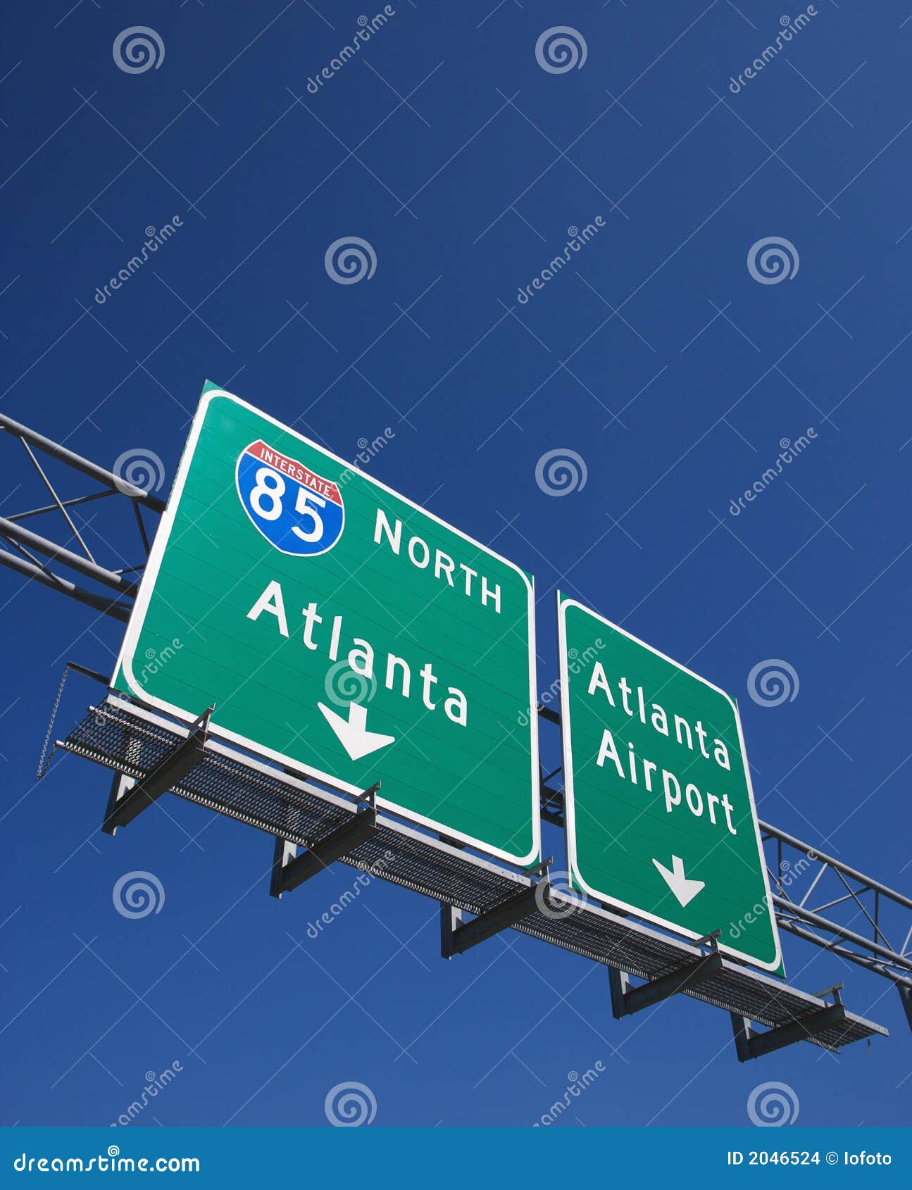 Highway sign in Atlanta stock photo. Image of metropolis - 2046524