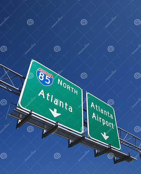Highway sign in Atlanta stock photo. Image of metropolis - 2046524