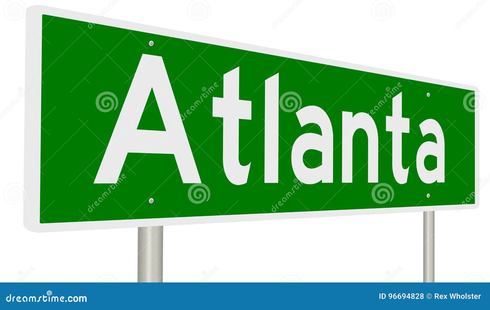 Highway Sign for Atlanta Georgia Stock Illustration - Illustration of ...