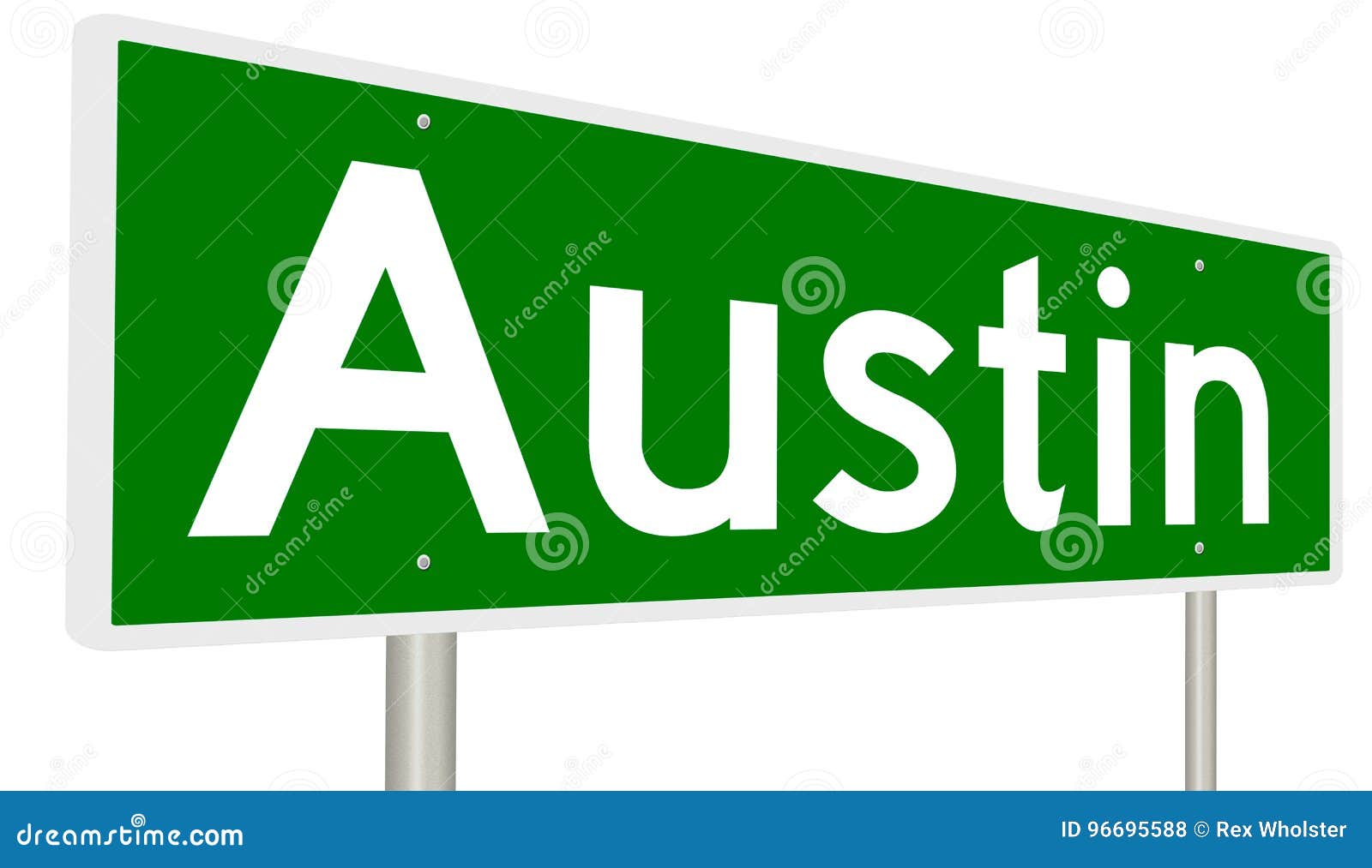 Highway Sign for Austin Texas Stock Illustration - Illustration of ...