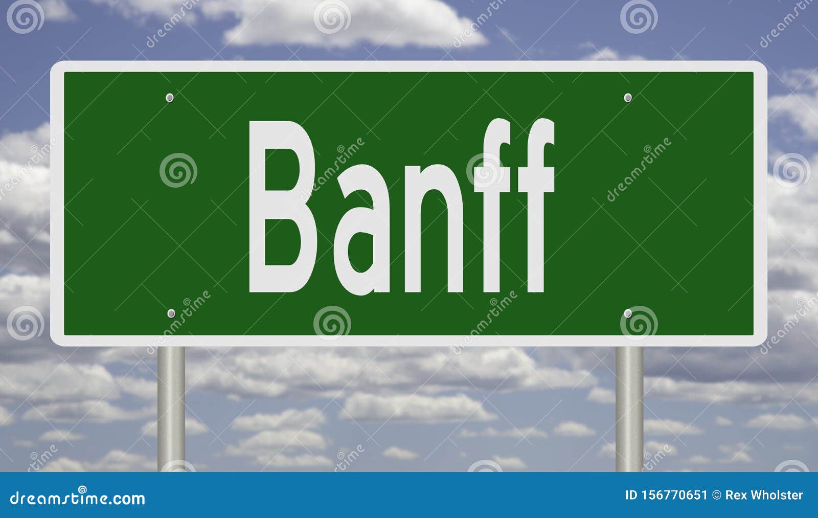 Highway Sign for Banff Alberta Canada Stock Illustration - Illustration ...