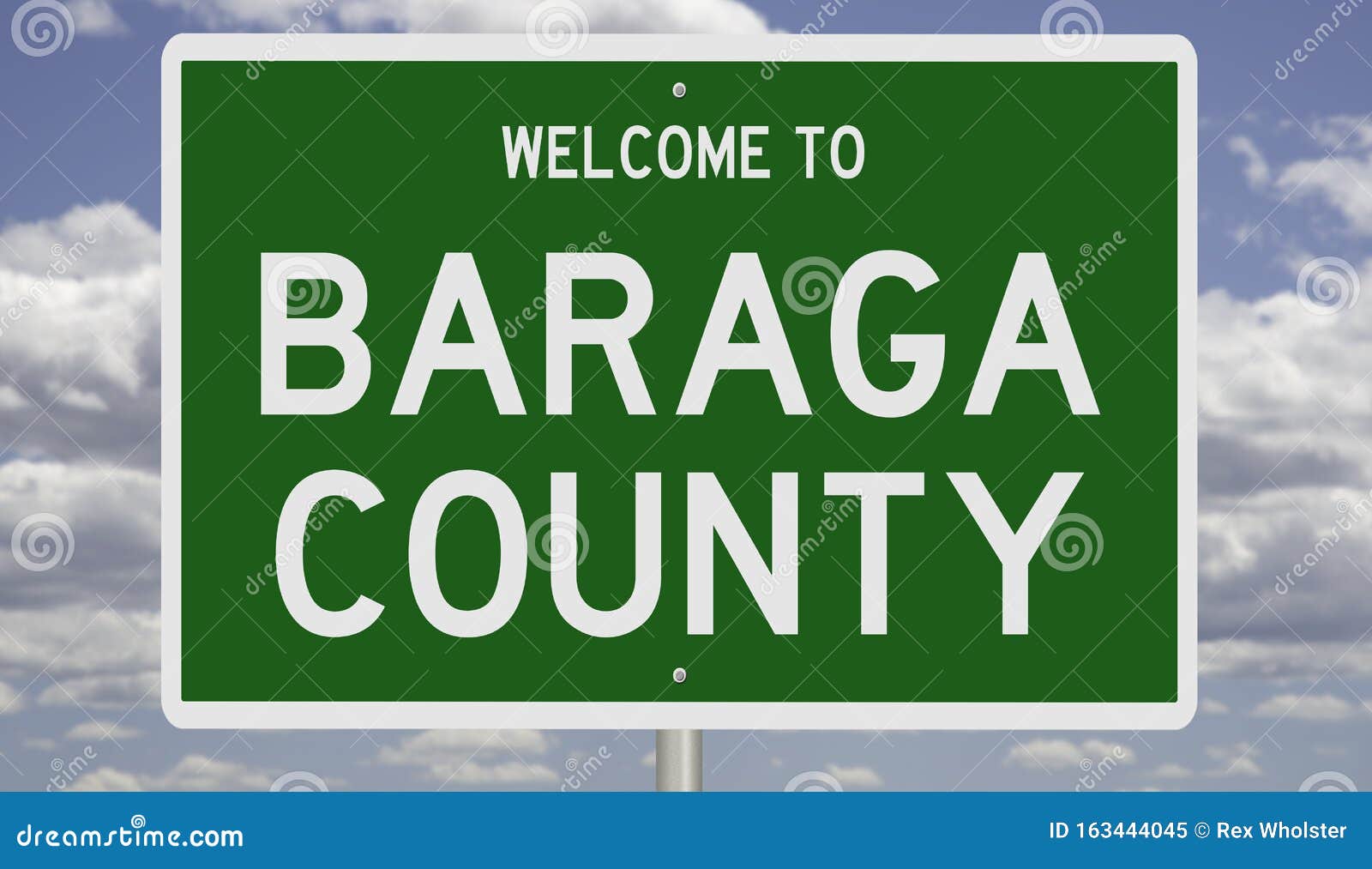 Highway Sign for Baraga County Stock Illustration - Illustration of ...