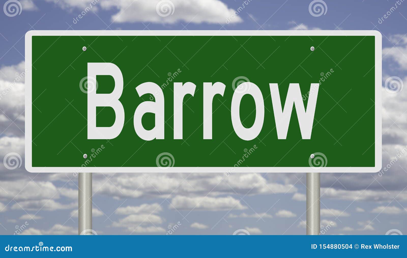 Highway Sign for Barrow Alaska Stock Photo - Image of america, travel ...