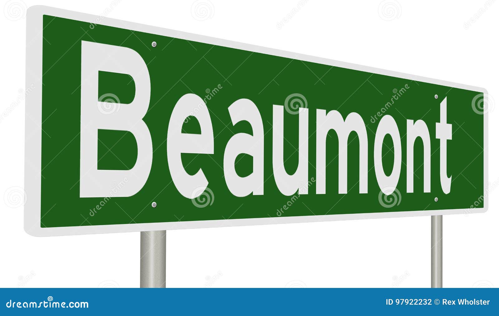Highway Sign for Beaumont Texas Stock Illustration - Illustration of ...