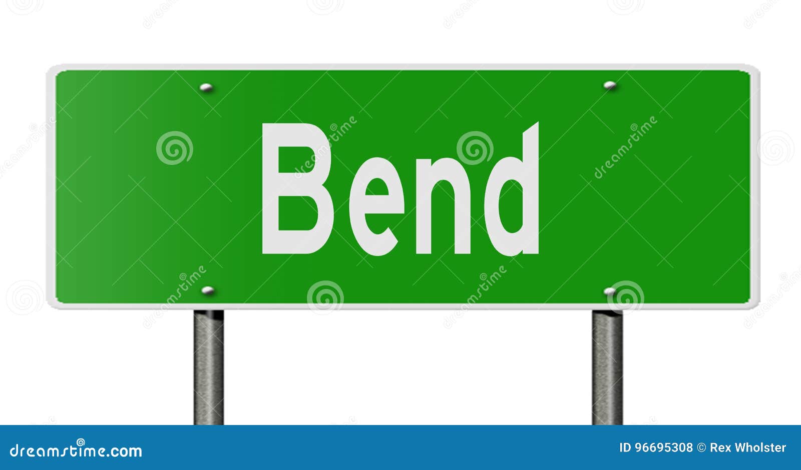Highway Sign for Bend Oregon Stock Illustration - Illustration of ...