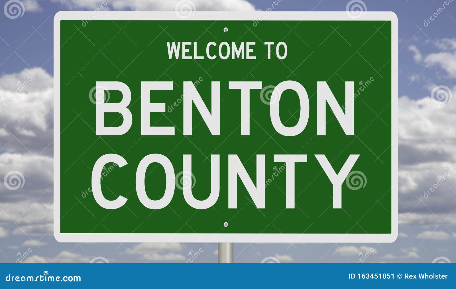 Highway Sign for Benton County Stock Illustration - Illustration of ...