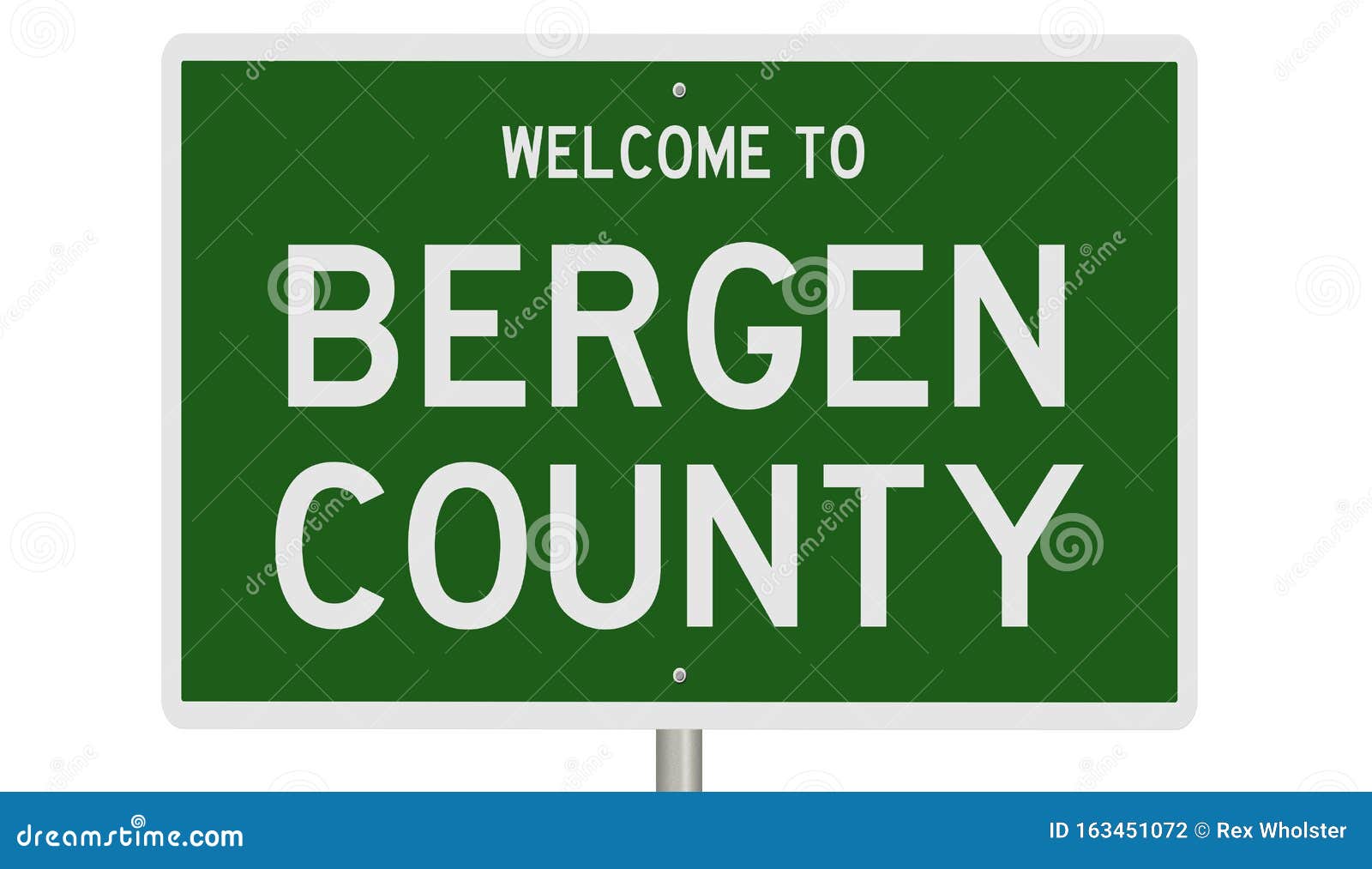 Highway Sign for Bergen County Stock Illustration - Illustration of ...