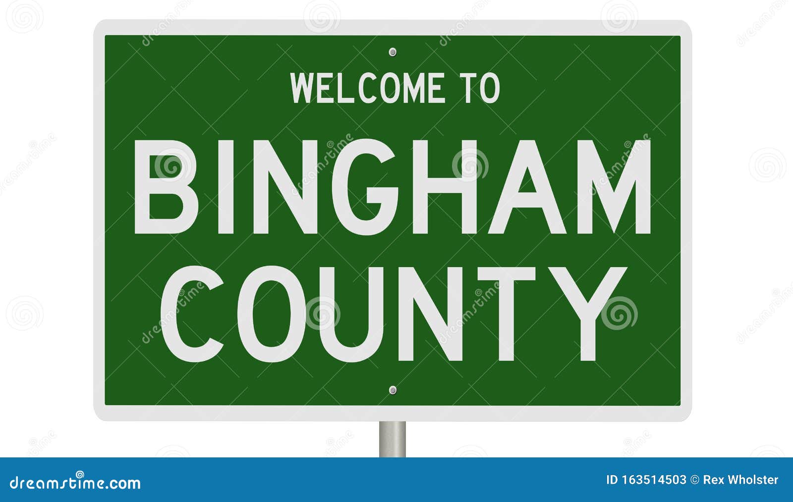 Highway Sign for Bingham County Stock Illustration - Illustration of ...