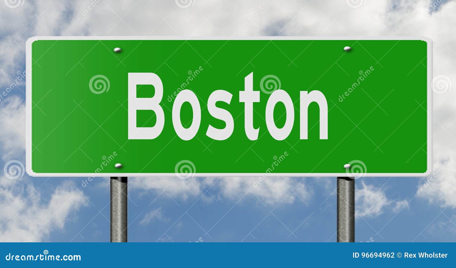 Highway sign for Boston stock illustration. Illustration of ...